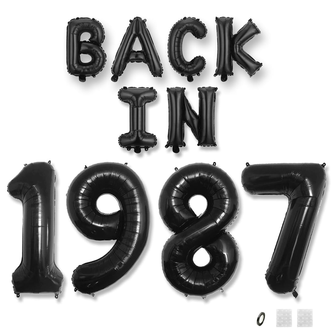Jurxy 38th BirthdayEGSC Balloon Banner Decorations Black BACK IN 1987 ...
