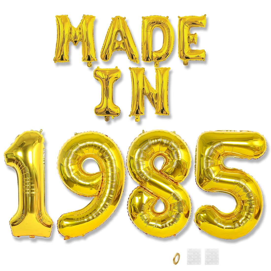 Jurxy 40th BirthdayEGSC Balloon Banner Decorations Gold MADE IN 1985 ...