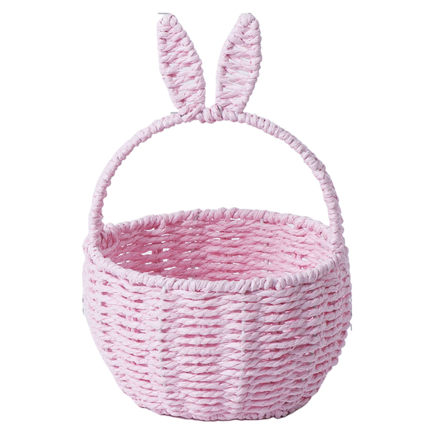 Jurycqq Easter Bunny Woven Basket, Handmade Straw Wicker Easter Candy ...