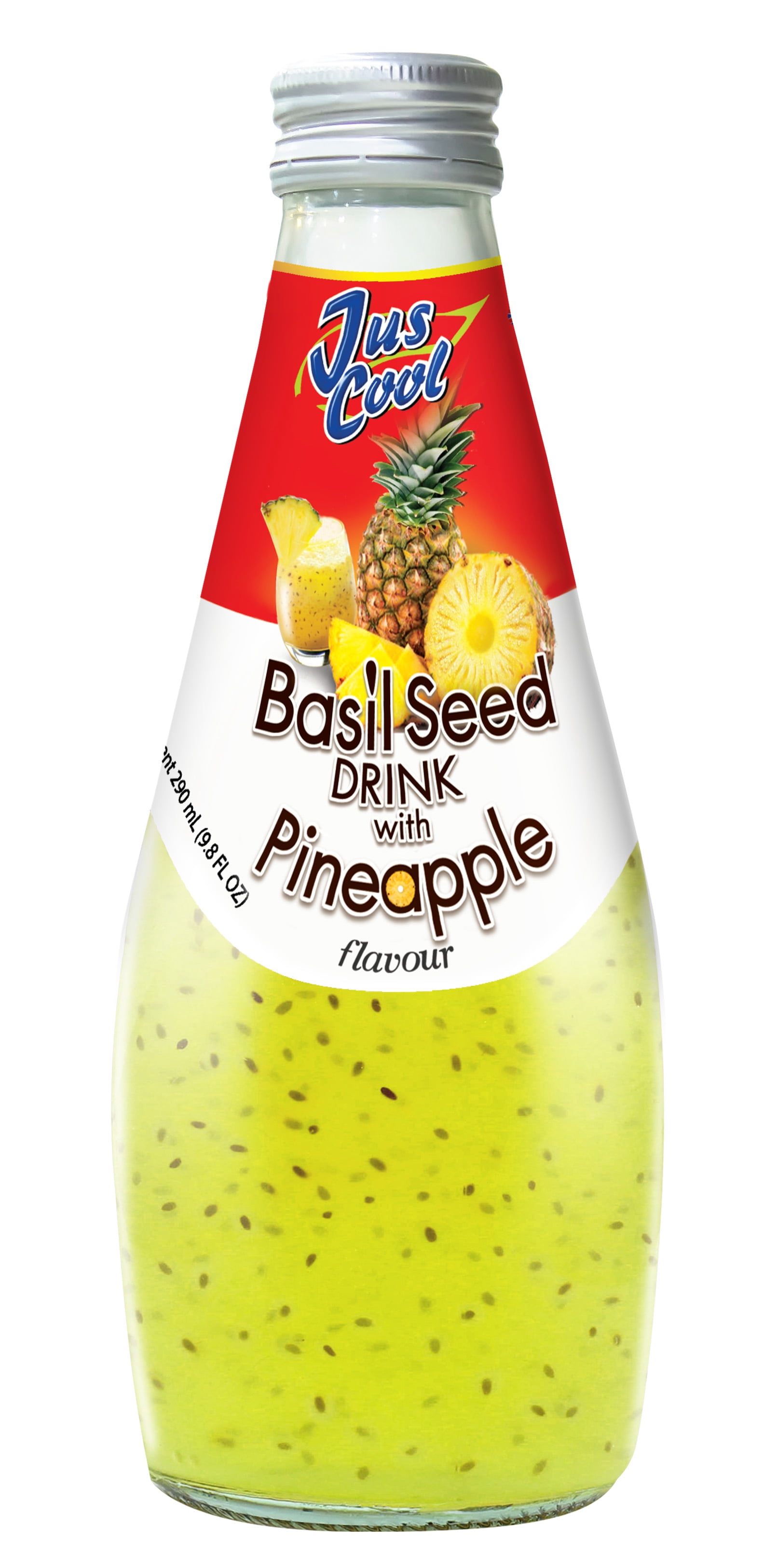 Jus Cool Basil Seeds with Pineapple Flavor 9.8 fl oz pack of 24 ...