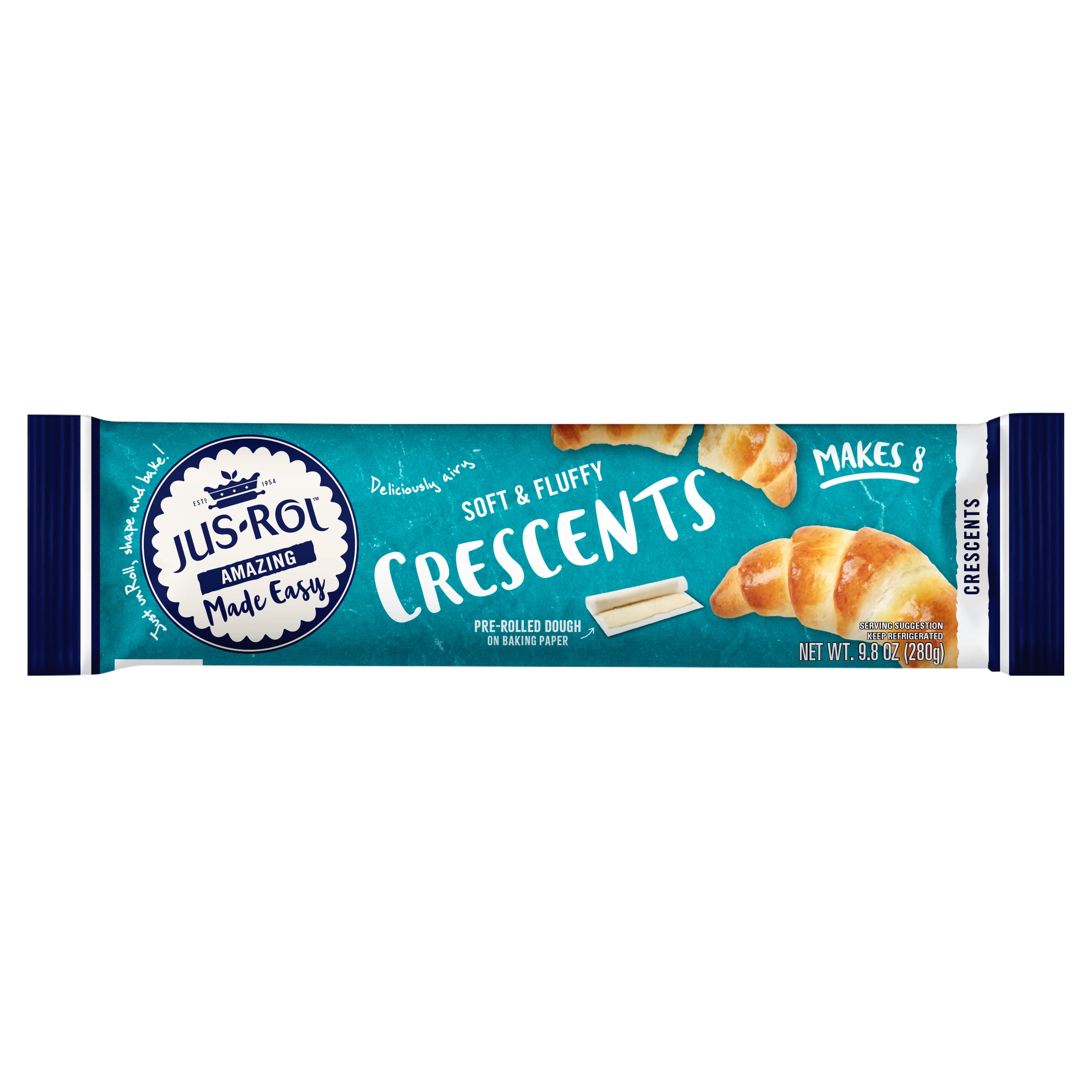 Jus-Rol Crescent Pre-Rolled Refrigerated Dough, 9.8 oz (8 Ct) – Ready ...