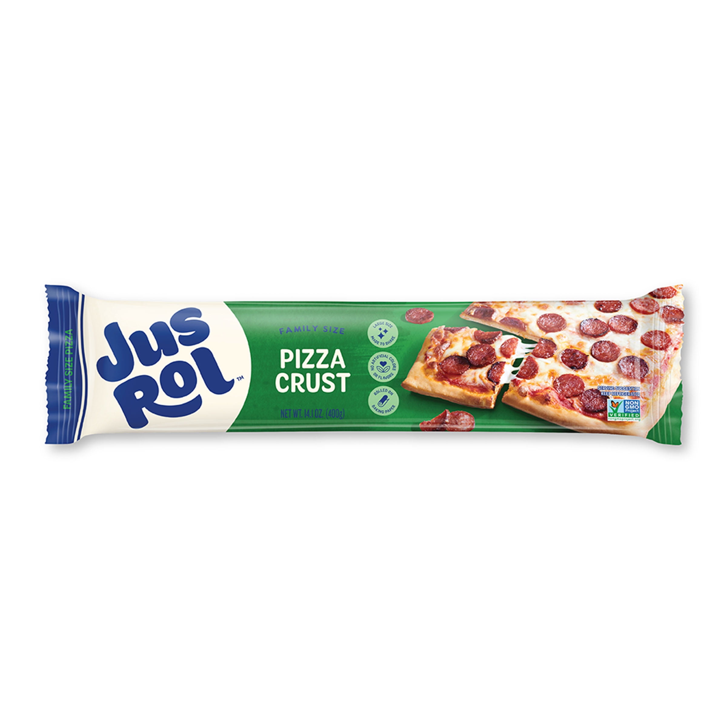 Jus-Rol Family Size Pizza Crust Pre-Rolled Refrigerated Dough 14.1 oz ...