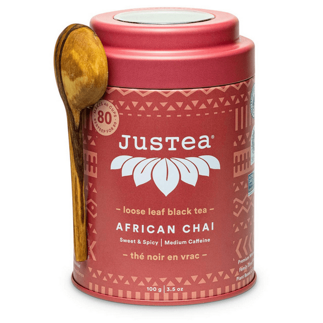 JusTea AFRICAN CHAI | Loose Leaf Black Tea with Hand Carved Tea Spoon ...