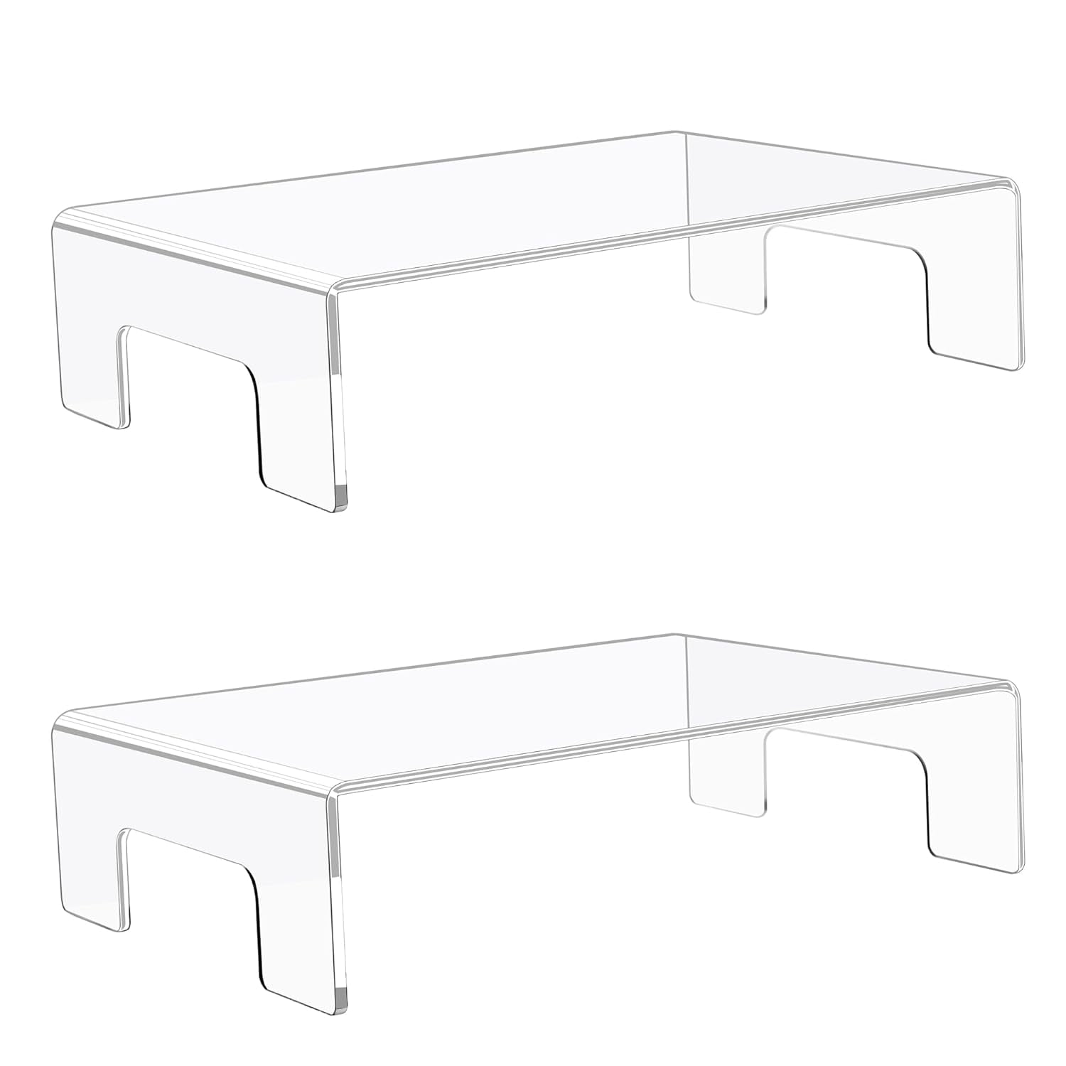 Jusalpha Clear Acrylic Display Riser with Tray Handles for Laptop Food ...