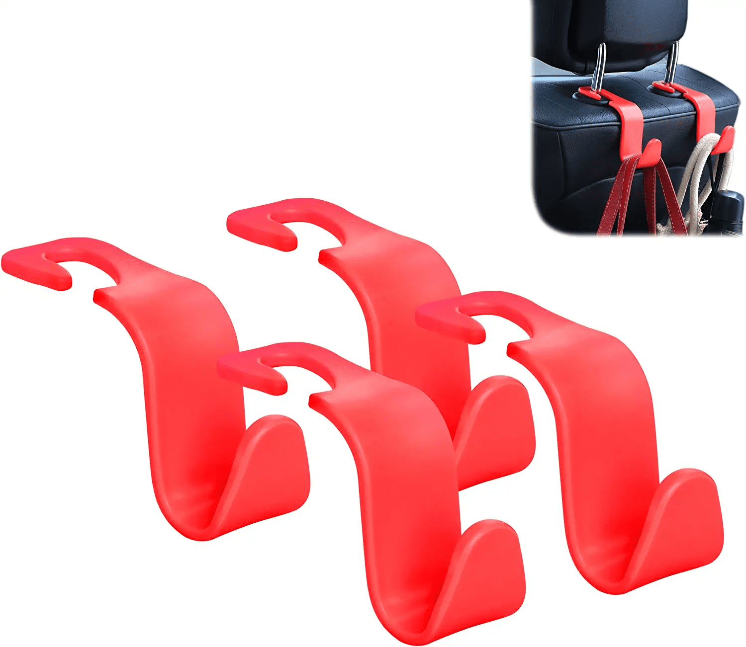 Jusdreen 4 Pack S Type Car Seat Headrest Hook Hanger Storage Organizer ...