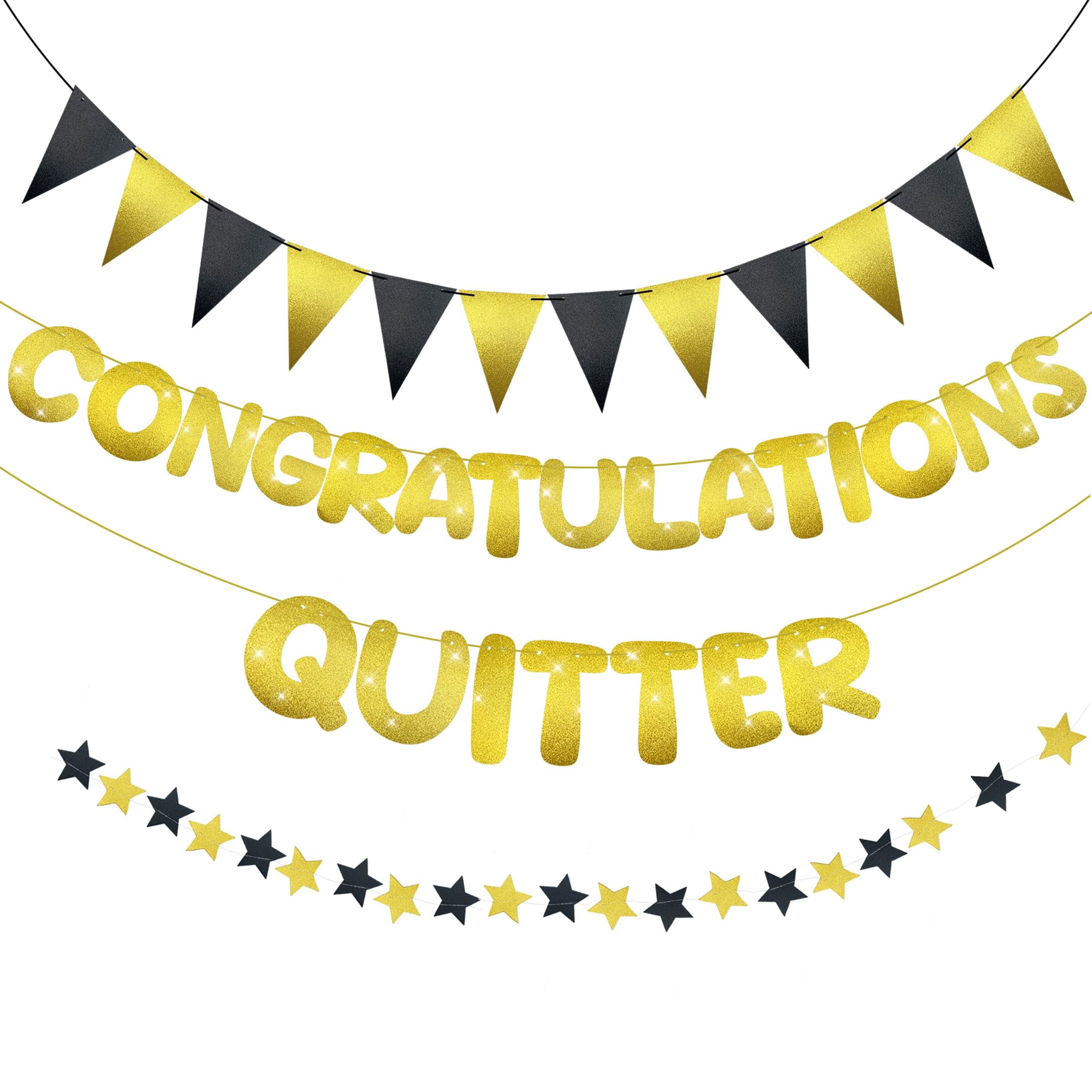 Jusen Congratulations Quitter Glitter KEF16 Banner Retirement Party ...