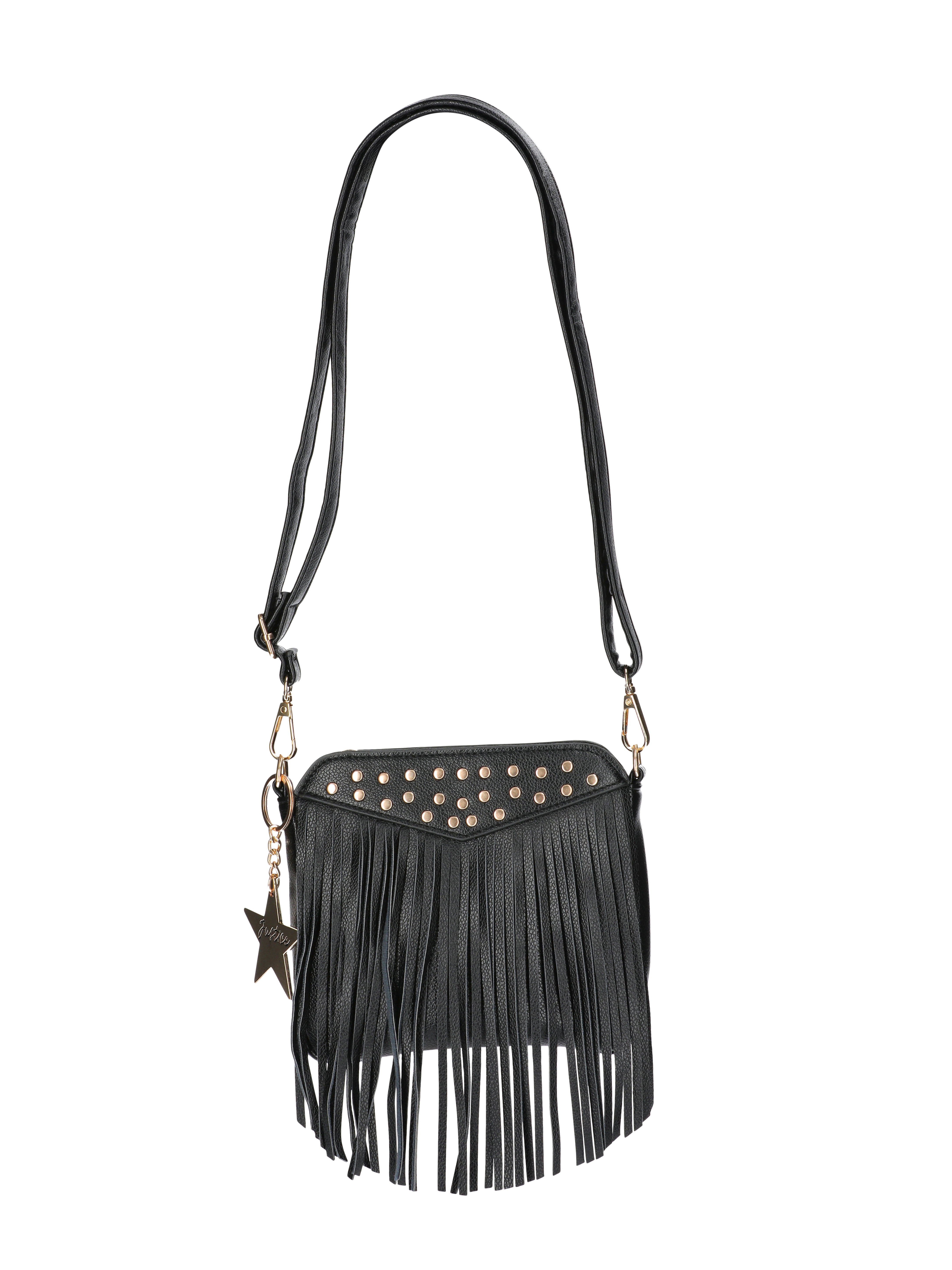 Justice Girls Fringe Crossbody, Black - Walmart.com