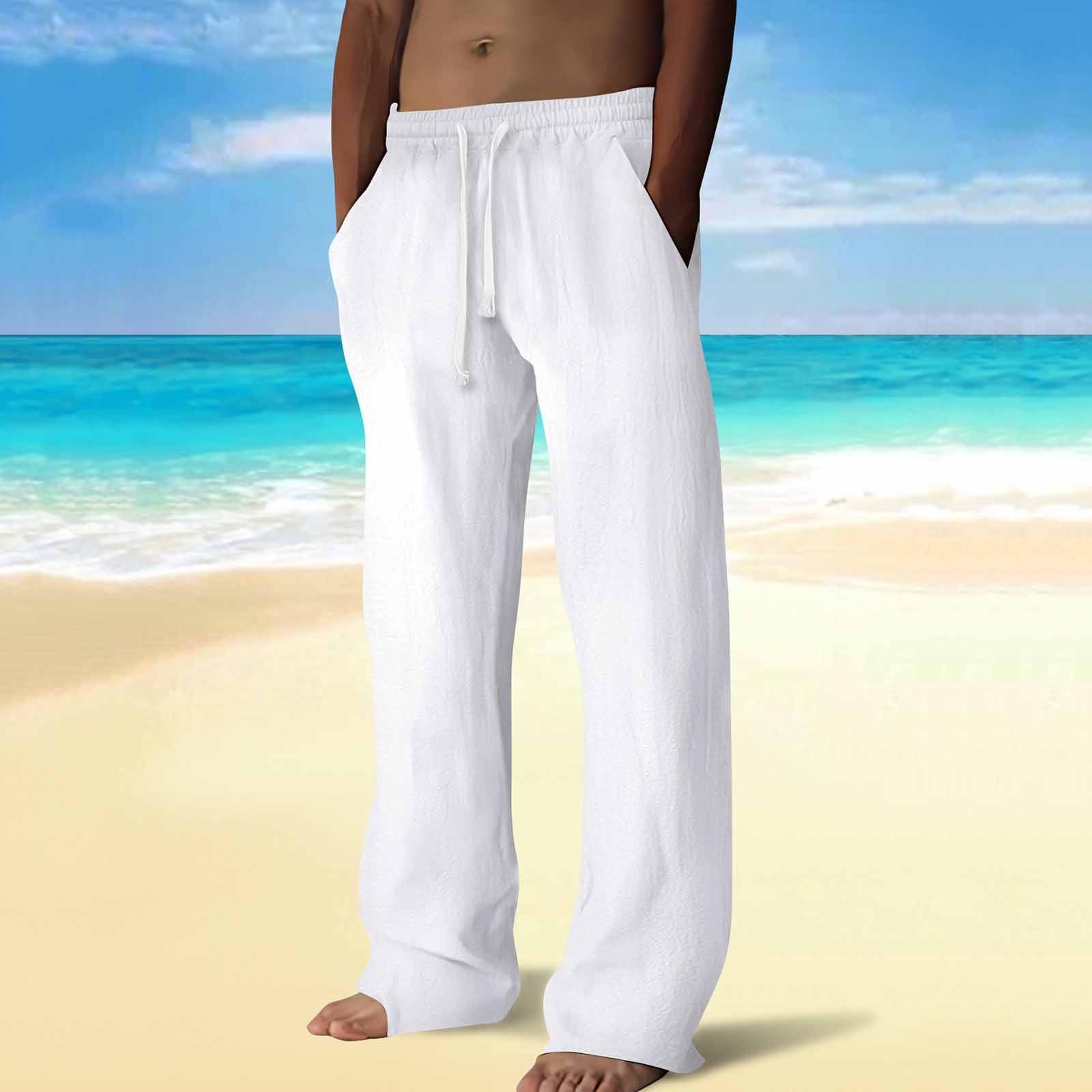 Juslio Linen Pants Work Pants for Men Straight Leg Casual Work With ...