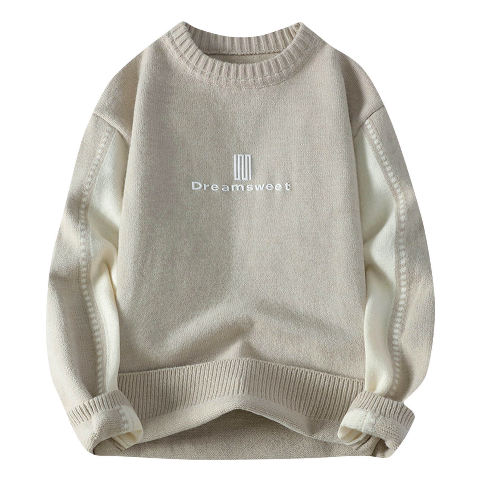 Juslio Men Sweater Pullovers Sweater Color Block Crew Neck Long Sleeve ...