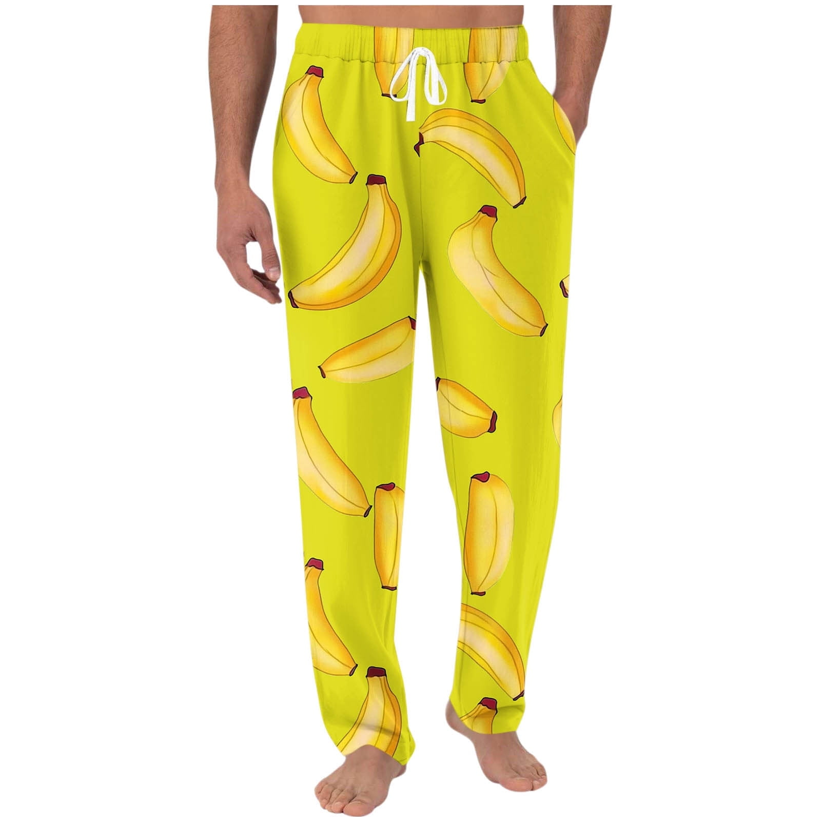 Juslio Mens Pants Sweatpants Printing Elastic Waist Draw Rope Pocket ...