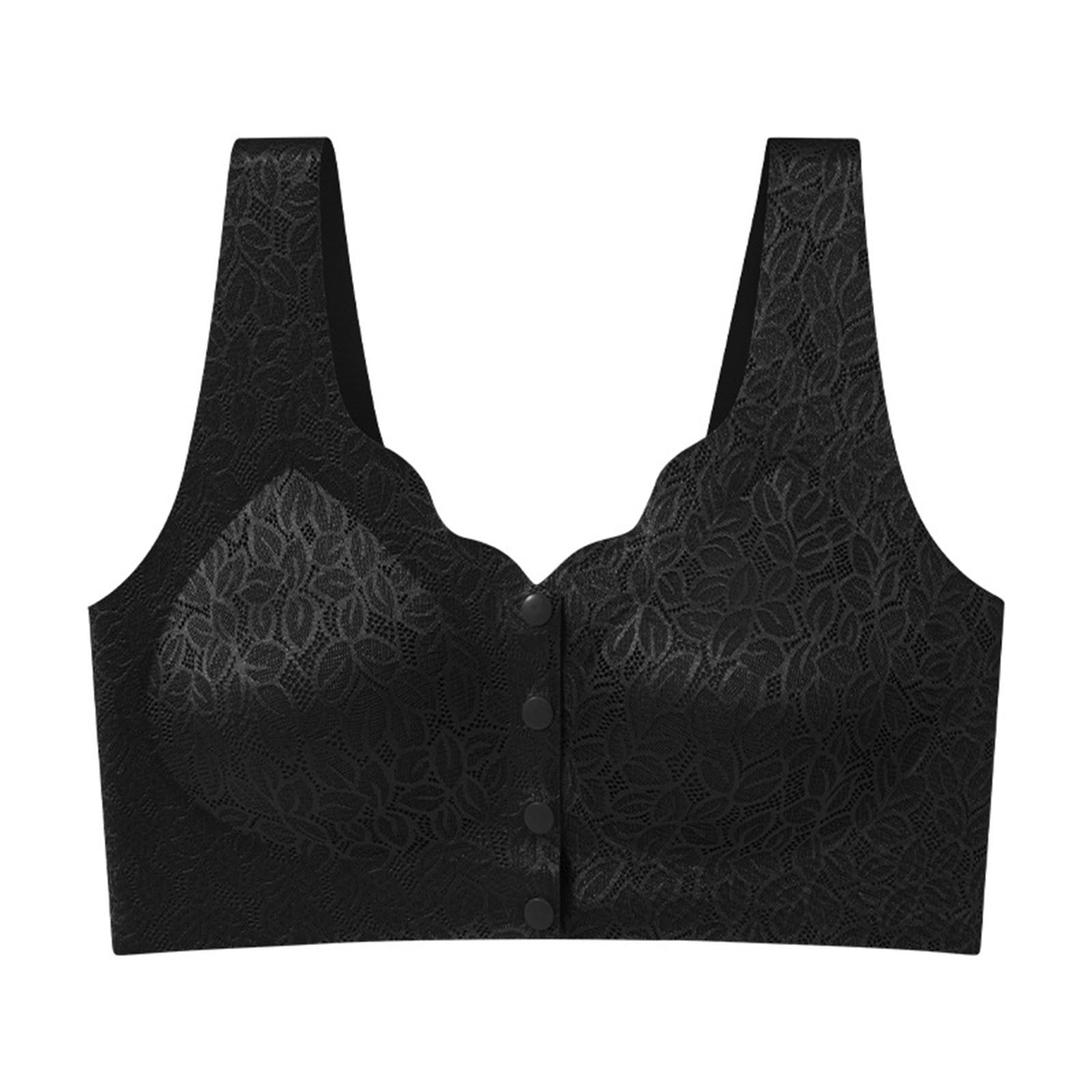 Juslio No Underwire Bra Front Button Bra Comfortable Seamless Sports ...