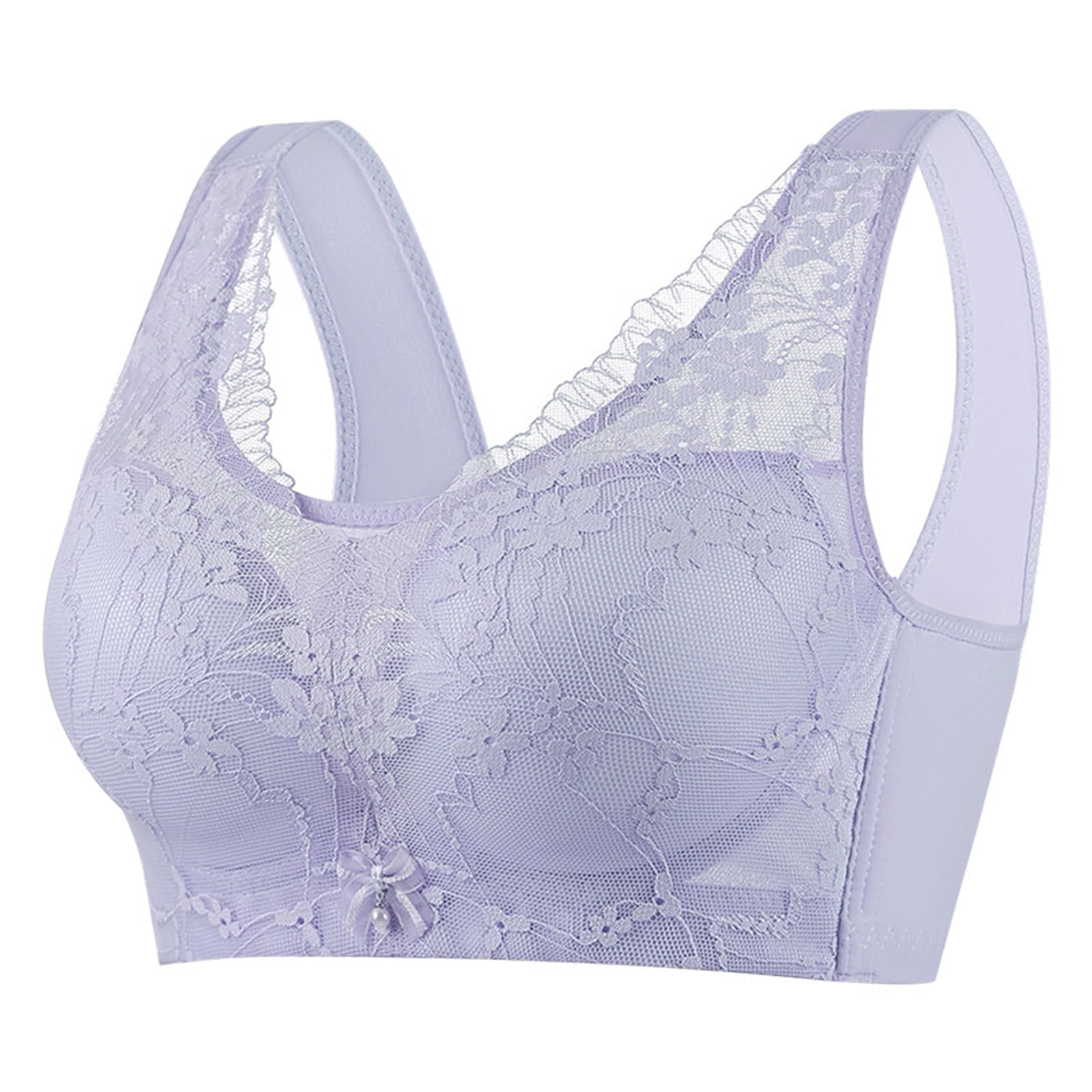 Juslio Push Up Bra Athletic Lace Wirefree Solid Push Up Bras for Women ...