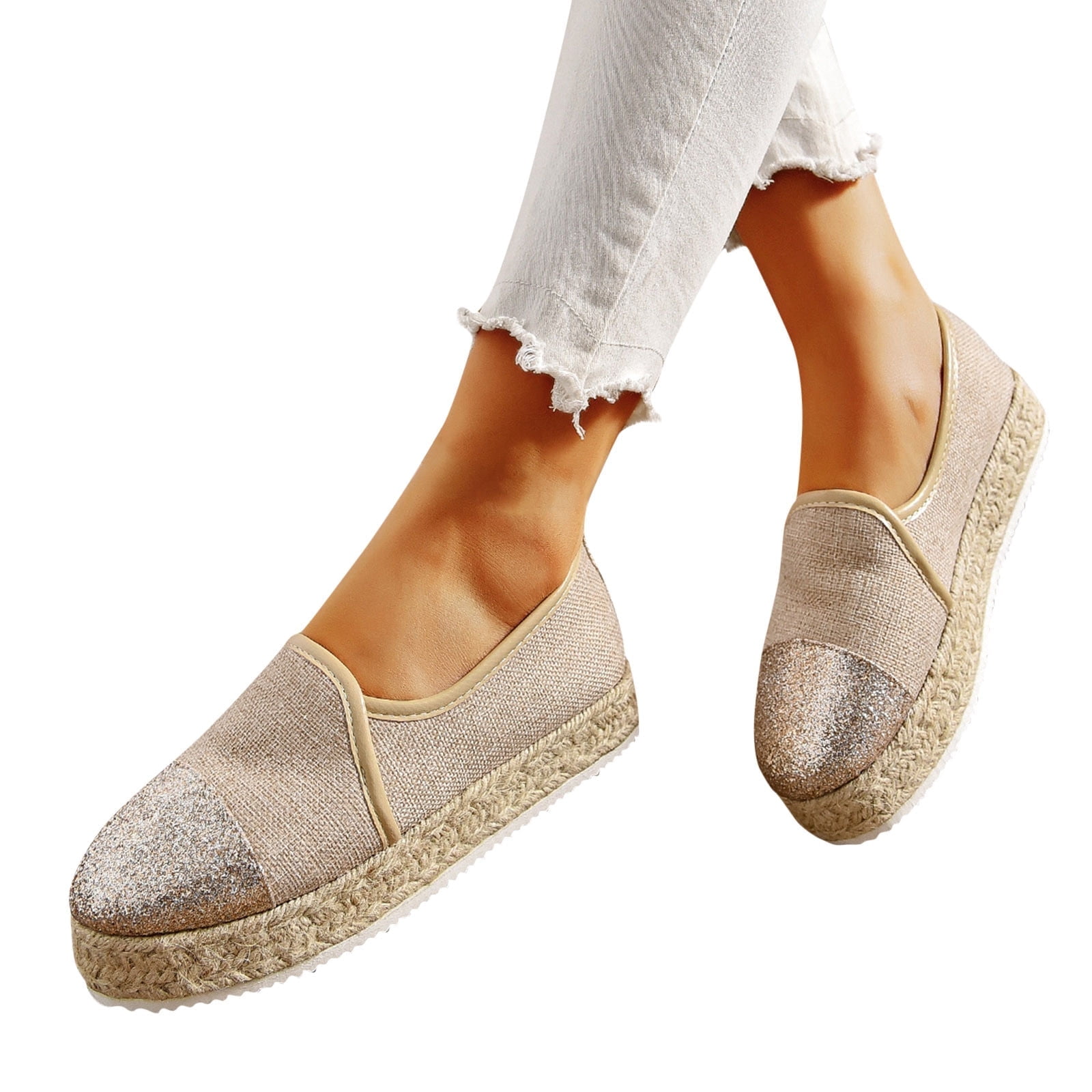 Juslio Women Shoes New Oversized Shoe Thick Sole One Foot Fishing Hemp ...