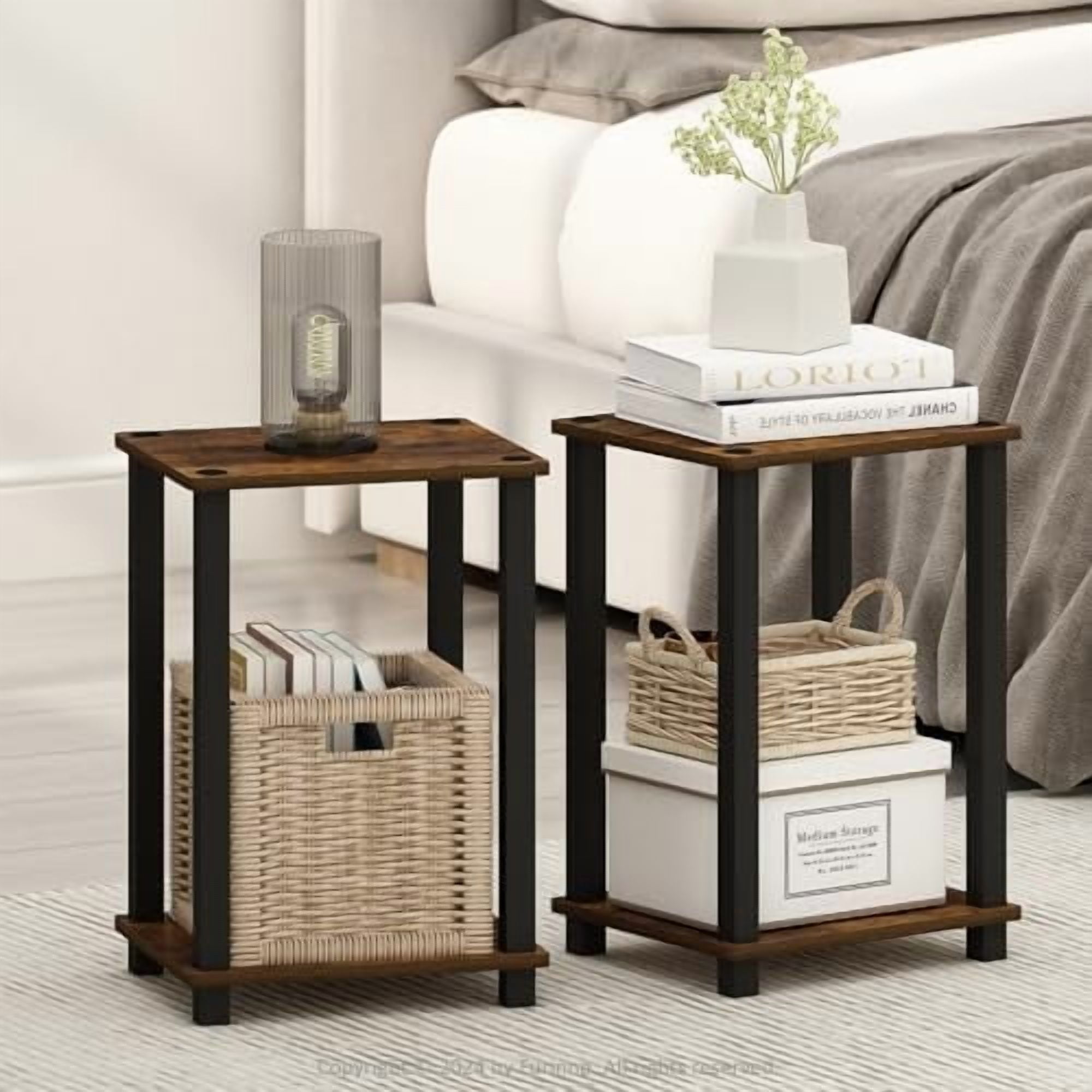 Just 3-Tier Turn-N-Tube Open Storage Nightstand, 1-Pack, Plastic Poles ...