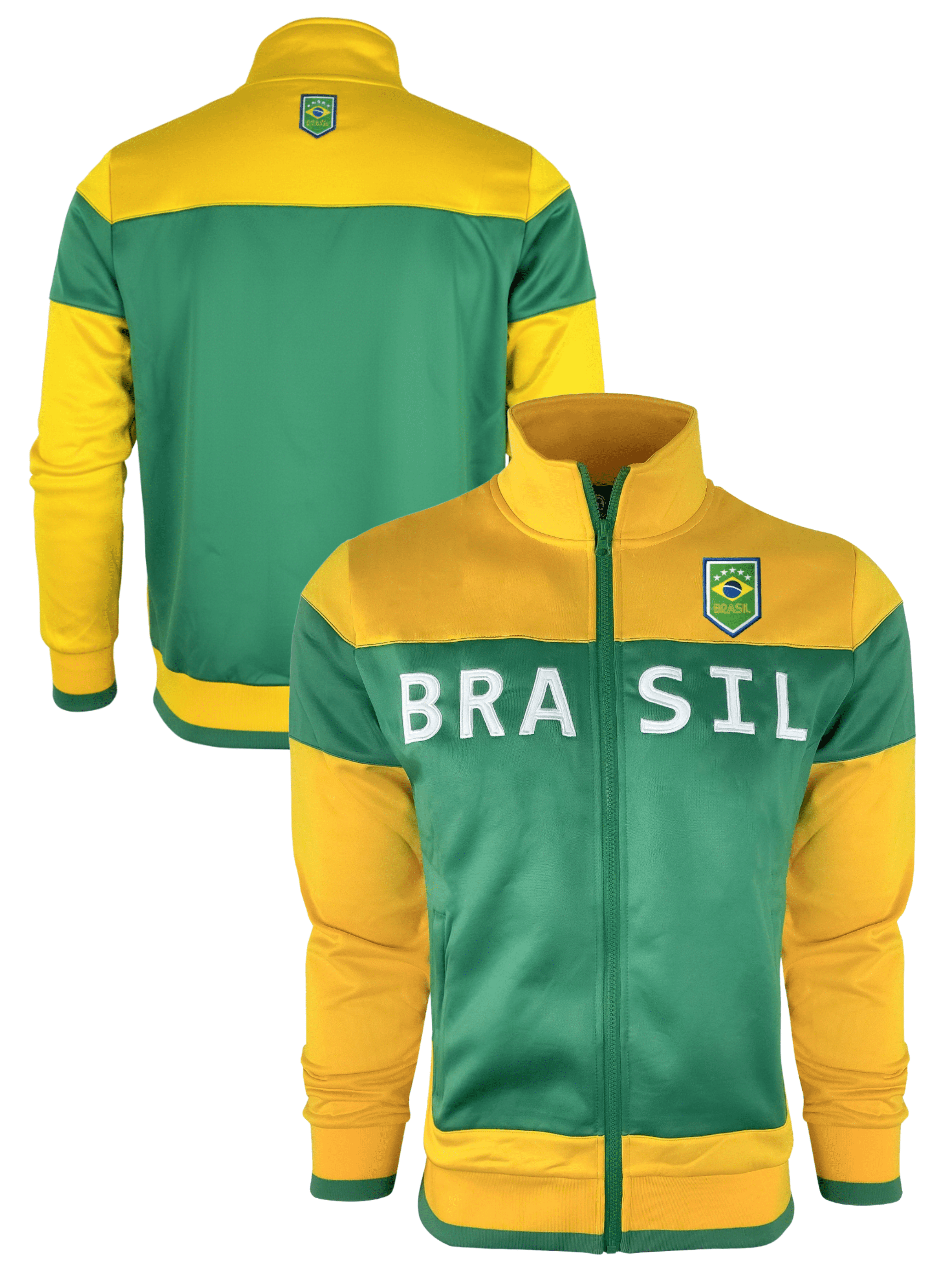 Just 4 Kicks Brazil Track Jacket, Yellow/Green Stripes, 100% Poly, YS ...
