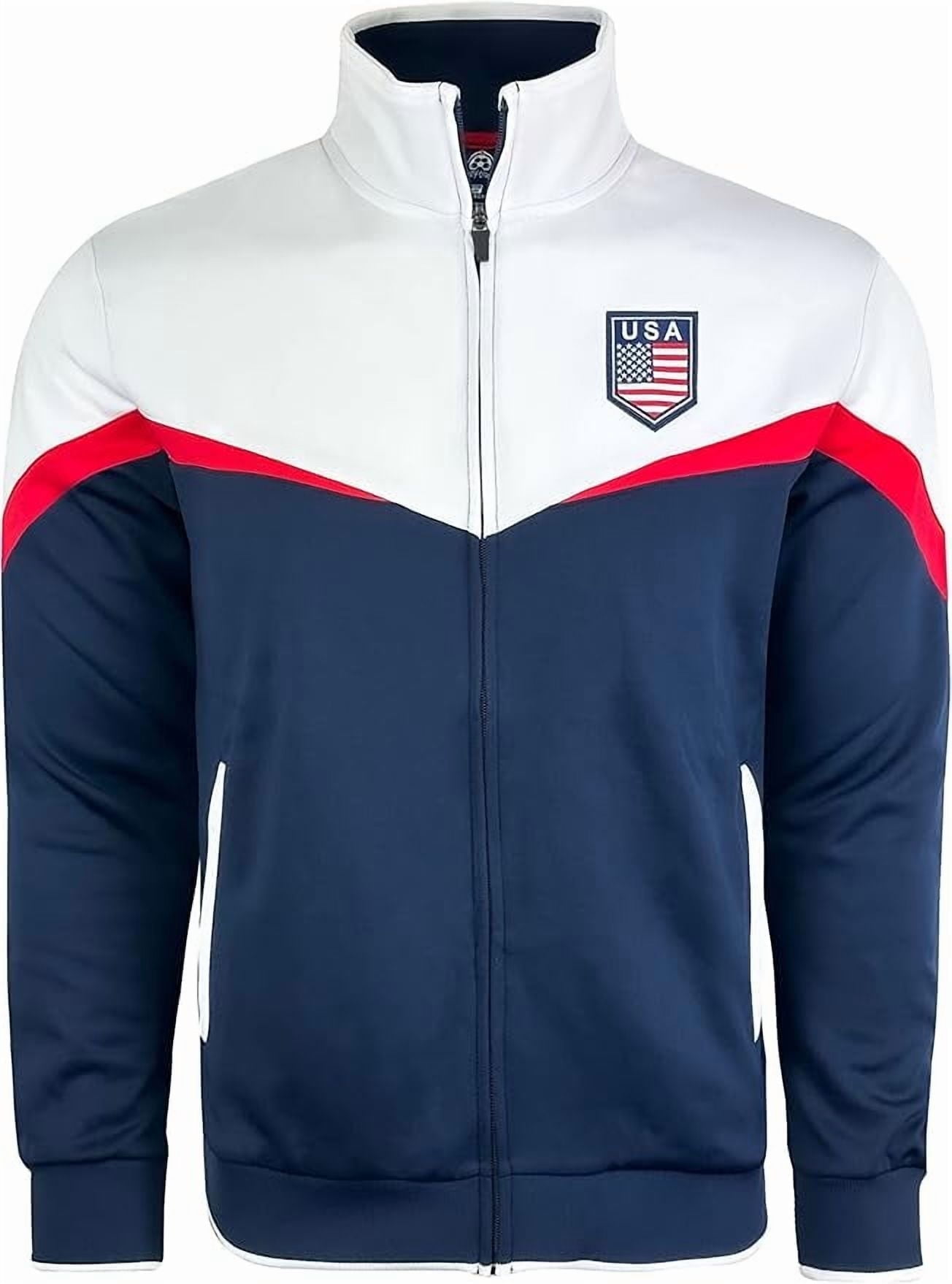 Just 4 Kicks USA Track Jacket, Red/White/Blue, 100% Poly, YS-XXL ...