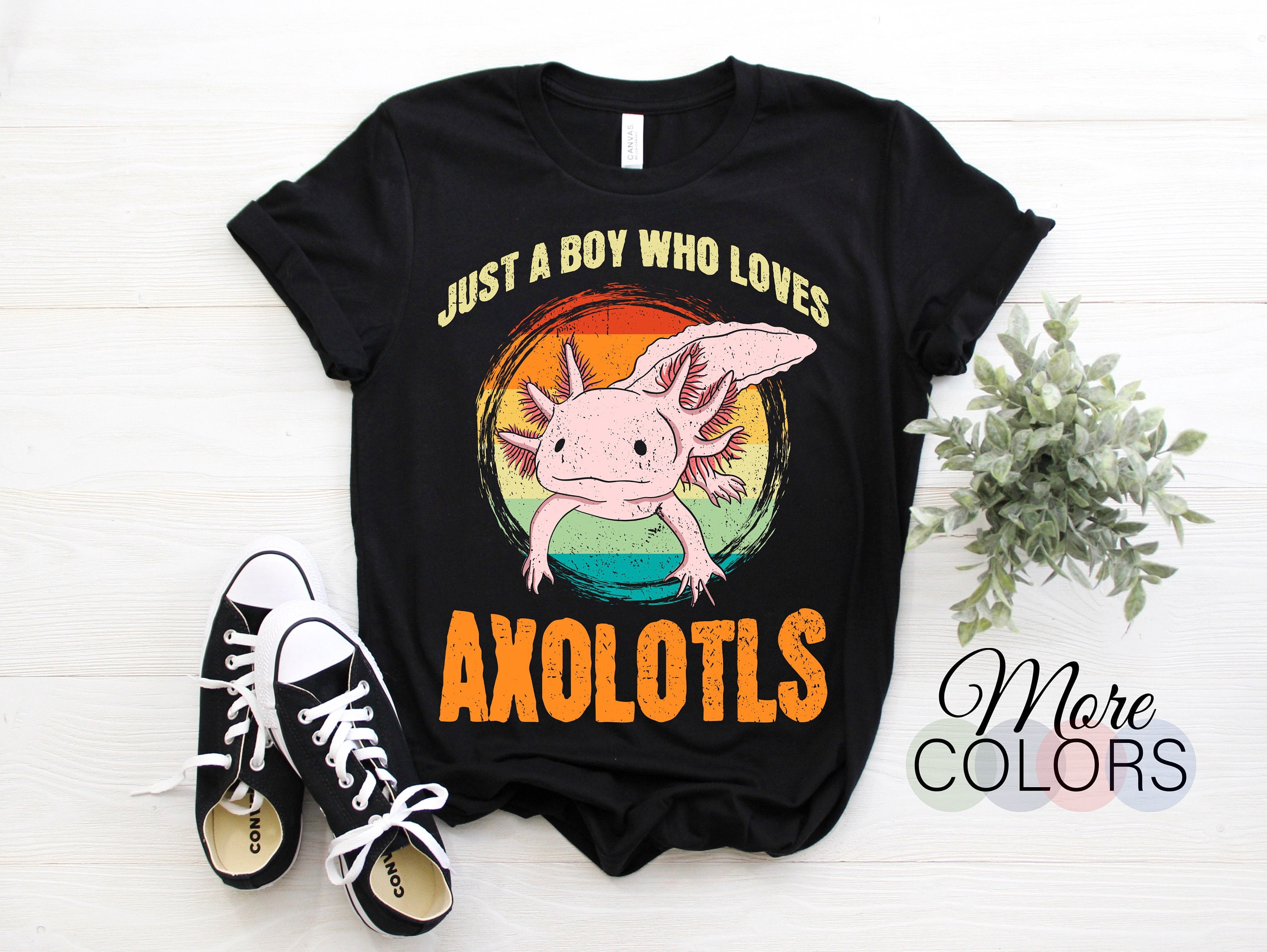 Just A Boy Who Loves Axolotls Axolotl Amphibian Lover Gift Boys T-Shirt ...