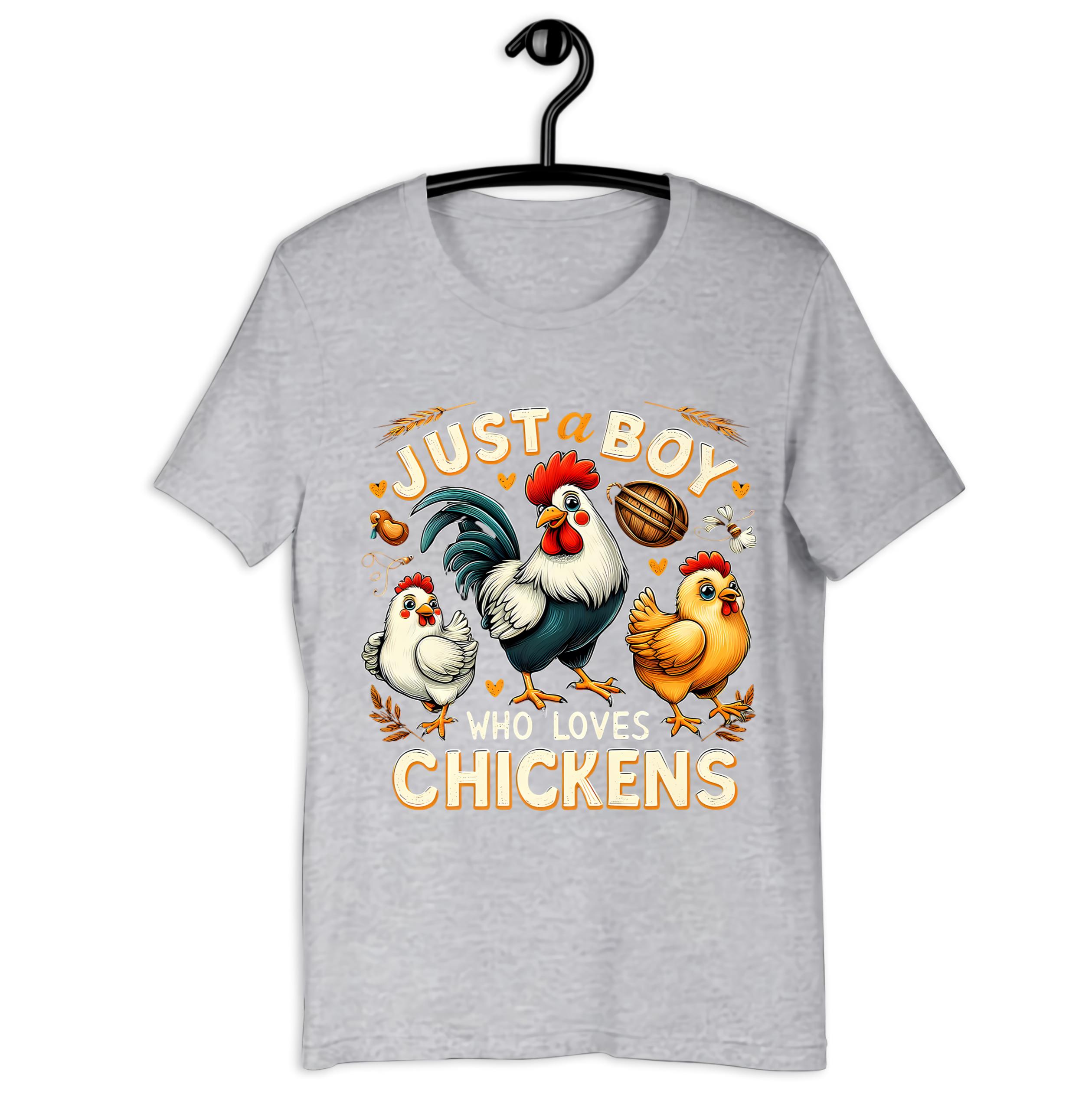Just A Boy Who Loves Chickens Farm Chicken Animal Lover Chickens T ...