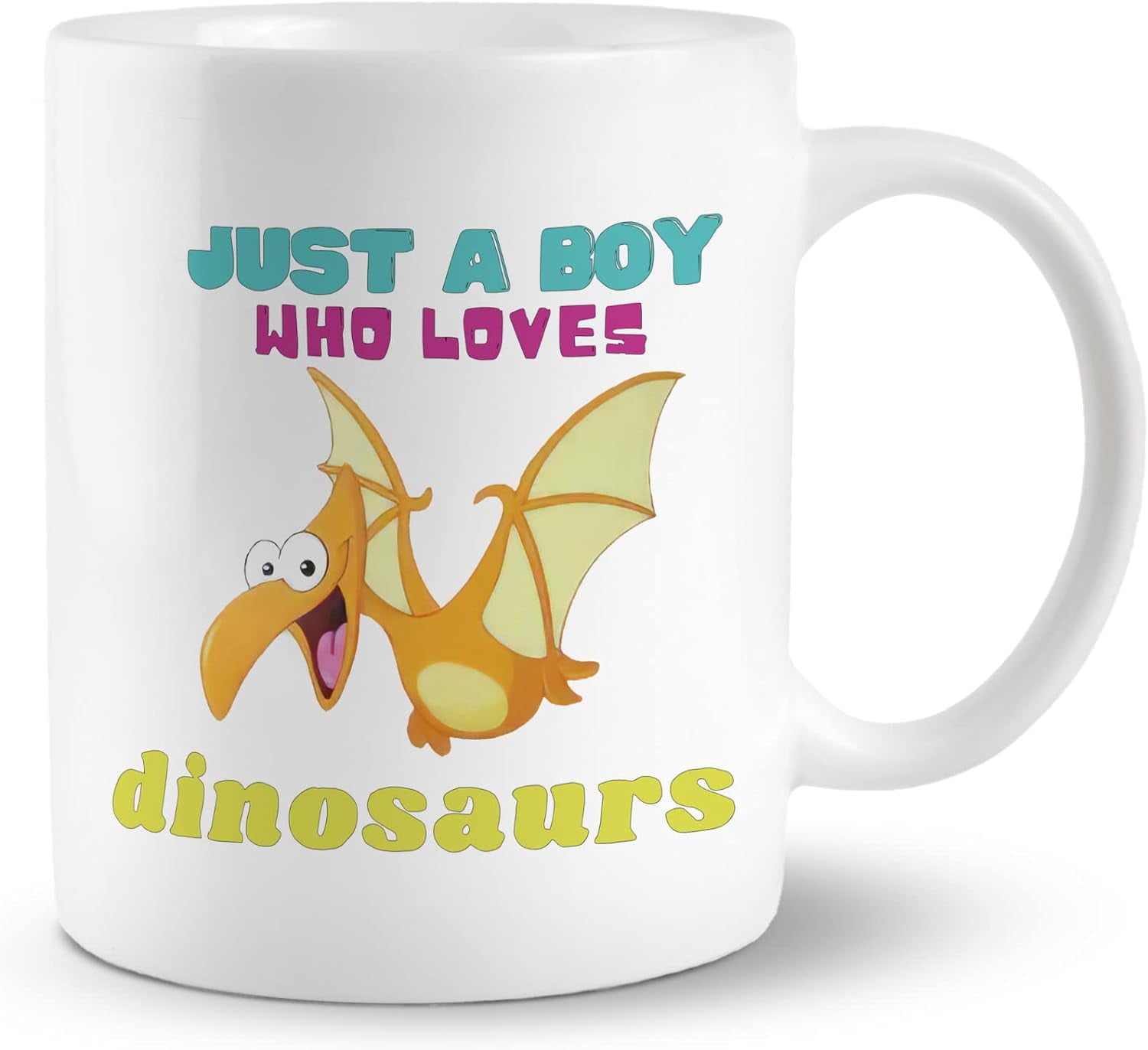 Just A Boy Who Loves Dinosaurs 11 Ounces Ceramic Mug Cup, Funny Flying ...
