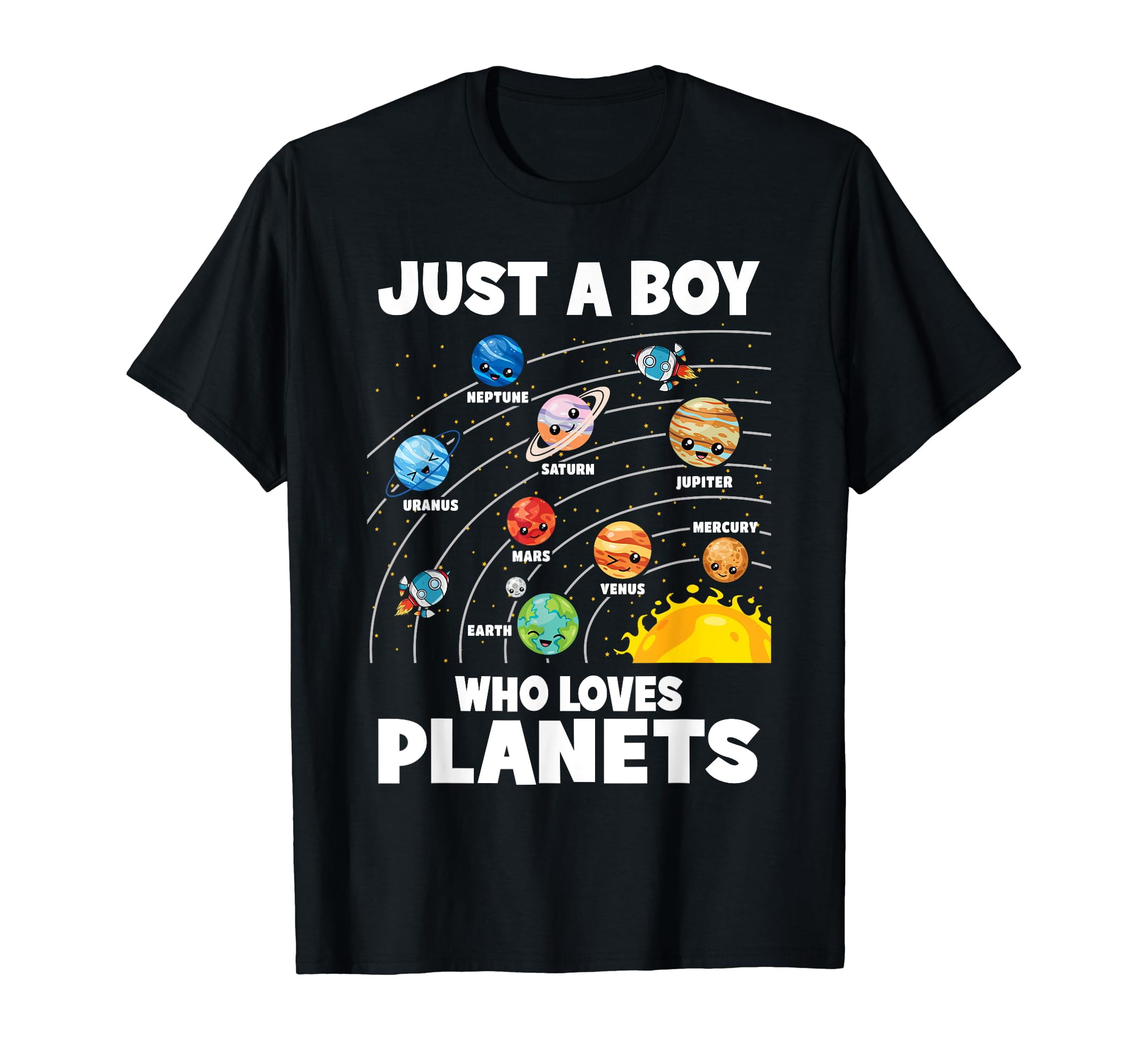 Just A Boy Who Loves Planets Solar System Astrology Space T-Shirt ...