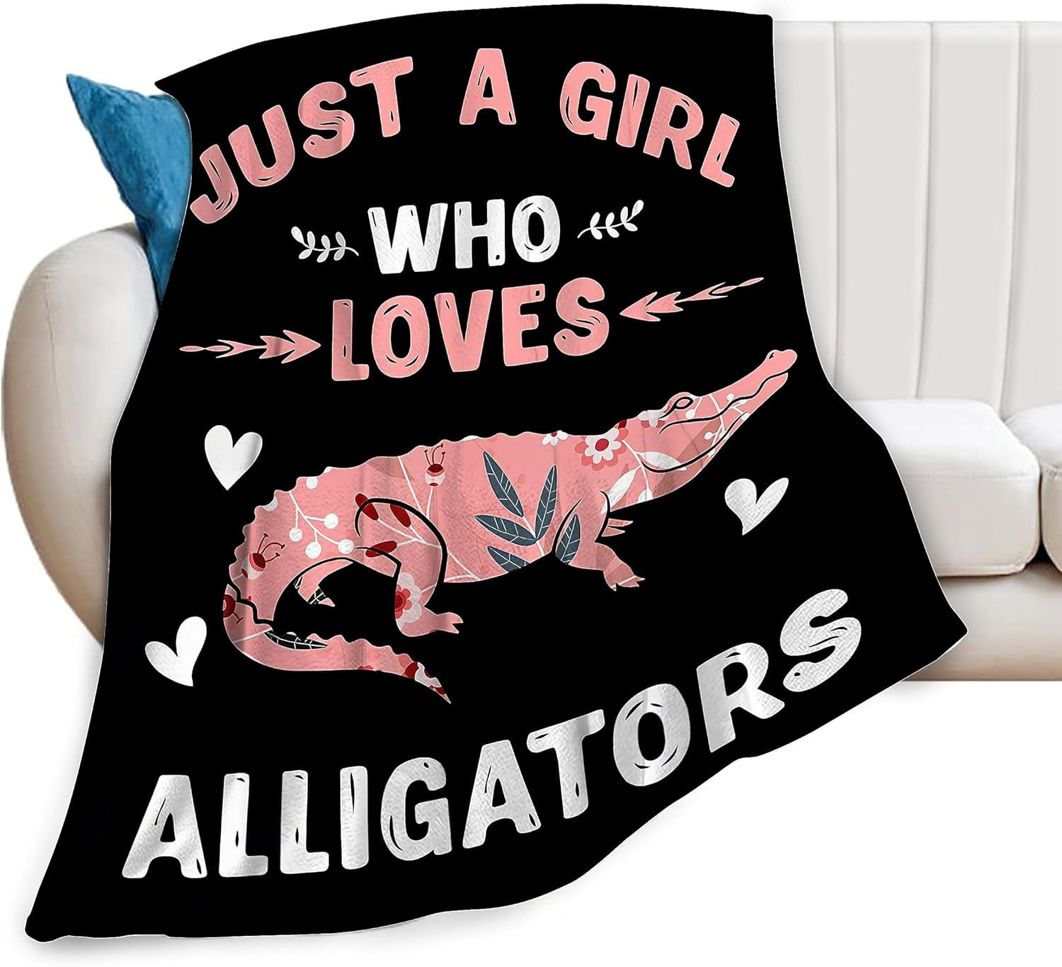 Just A Girl Who Loves Alligators Blanket Soft Warm Cozy Alligator Throw ...