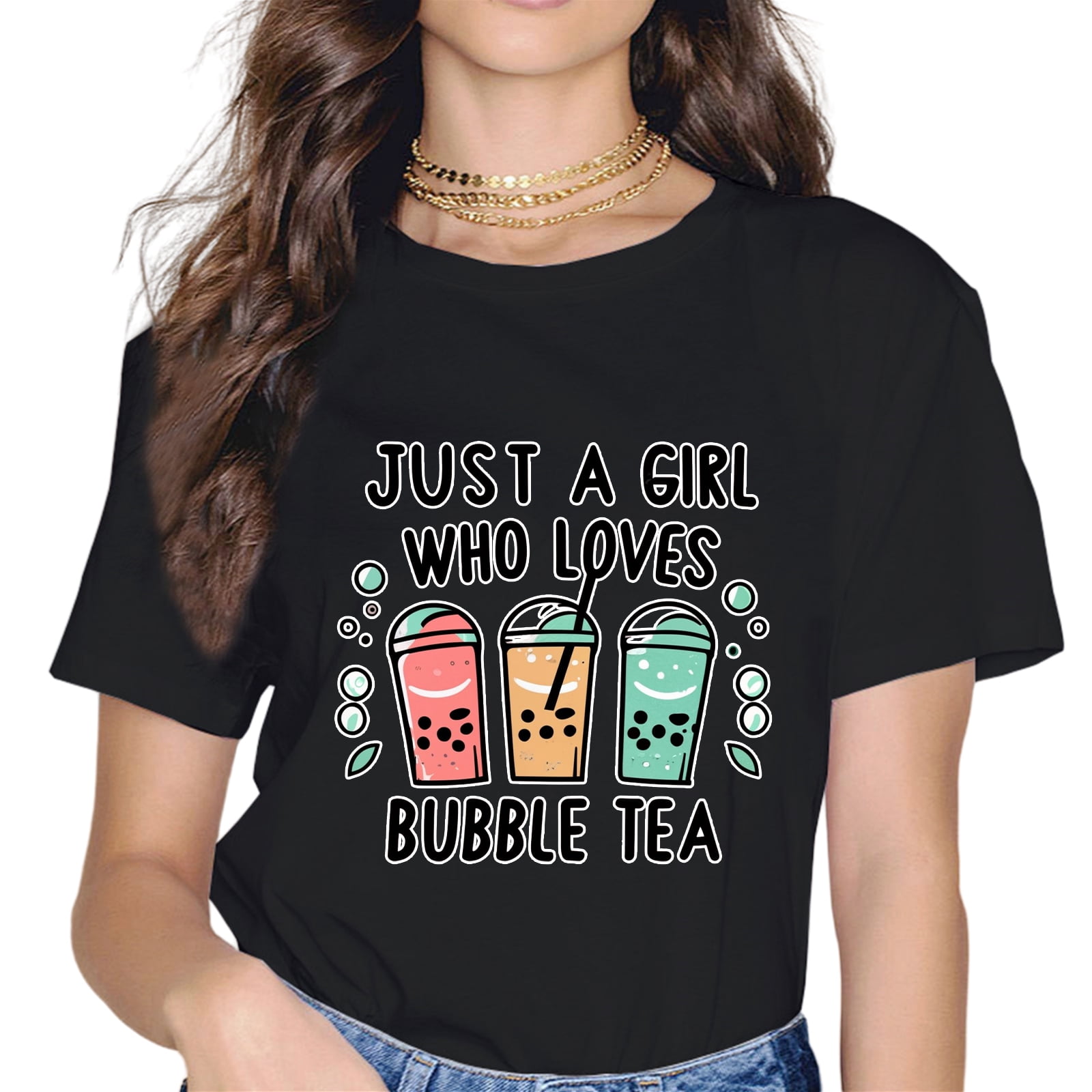 Just A Girl Who Loves Bubble Tea Boba Tea Lovers T-Shirt - Walmart.com
