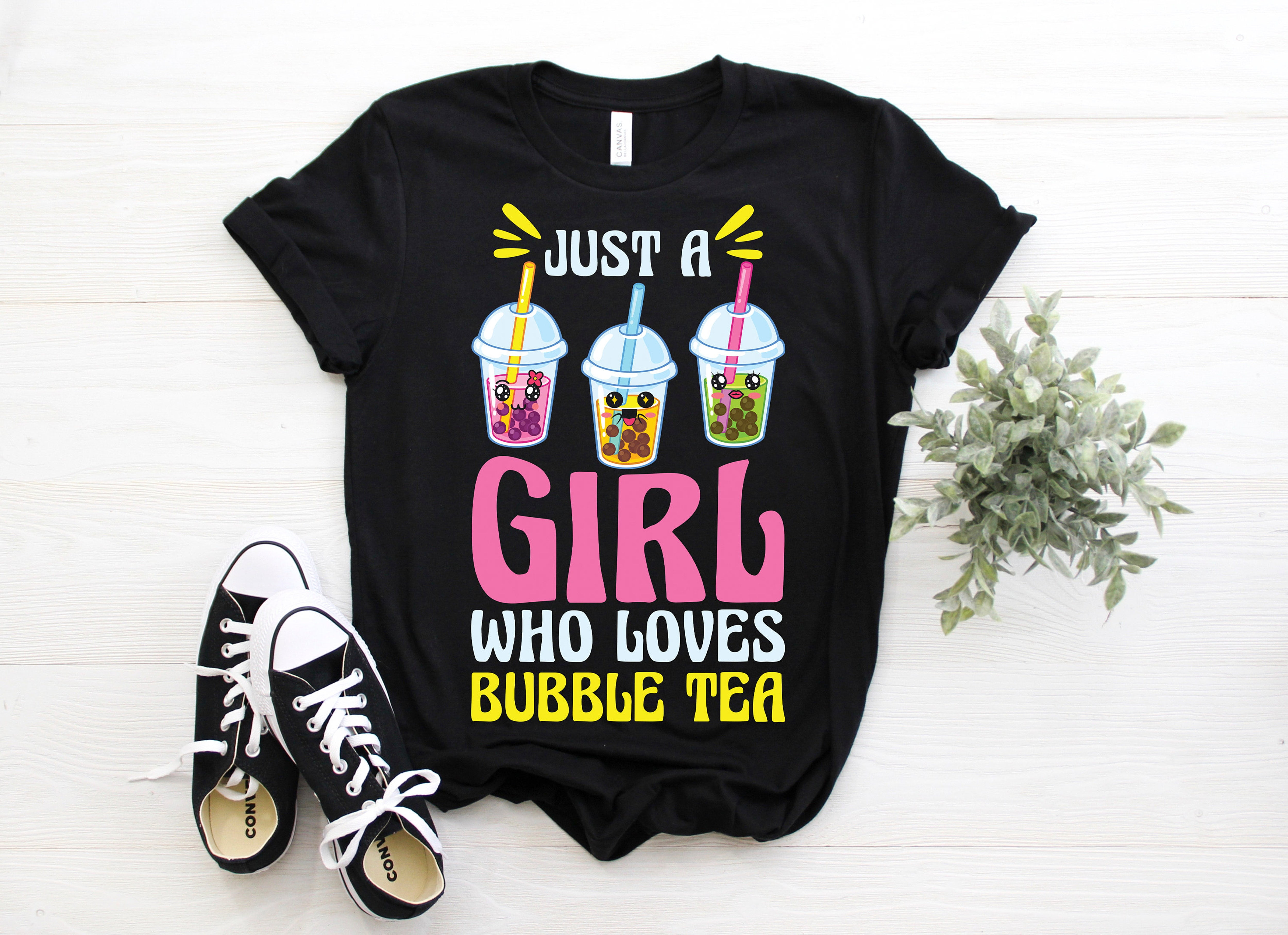 Just A Girl Who Loves Bubble Tea Drink Lover Kawaii T-Shirt, Birthday ...