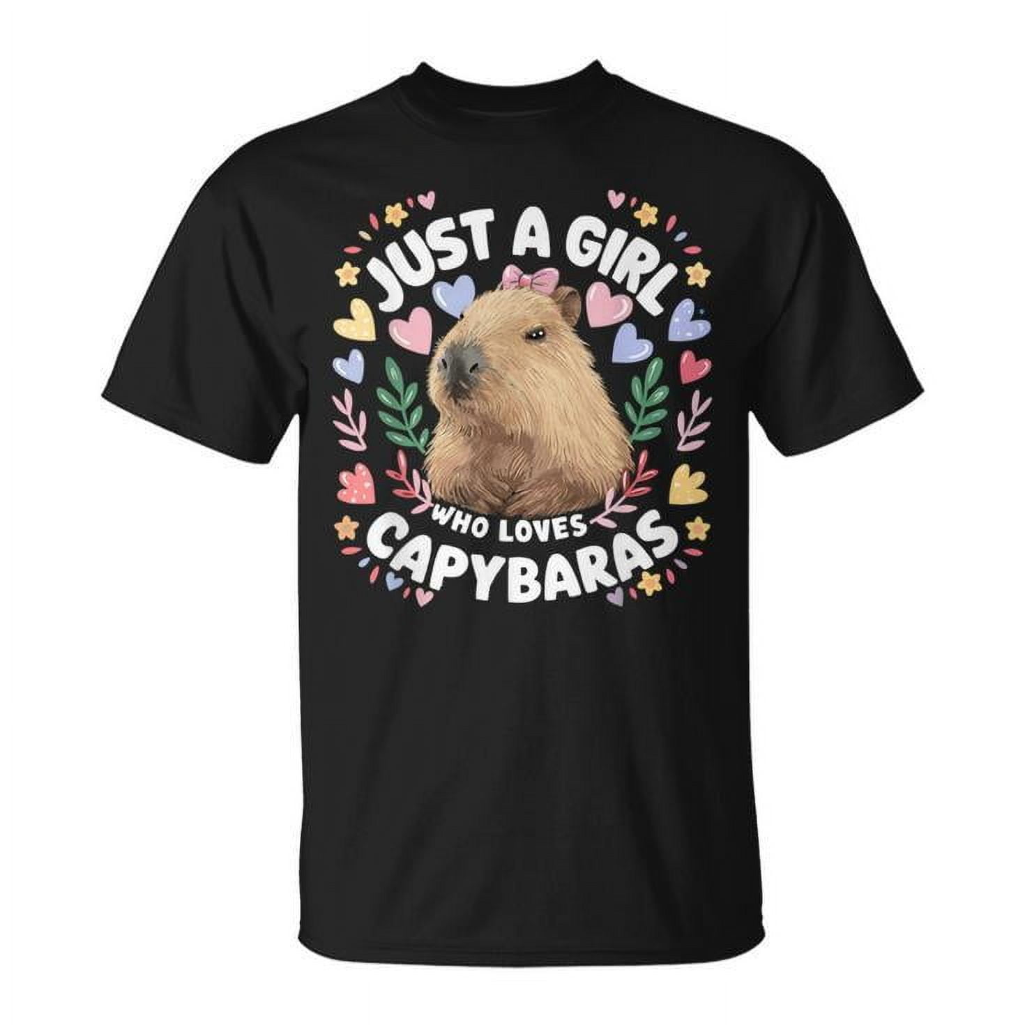 Just A Girl Who Loves Capybaras Cute Capybara Lover Rodent T-Shirt ...