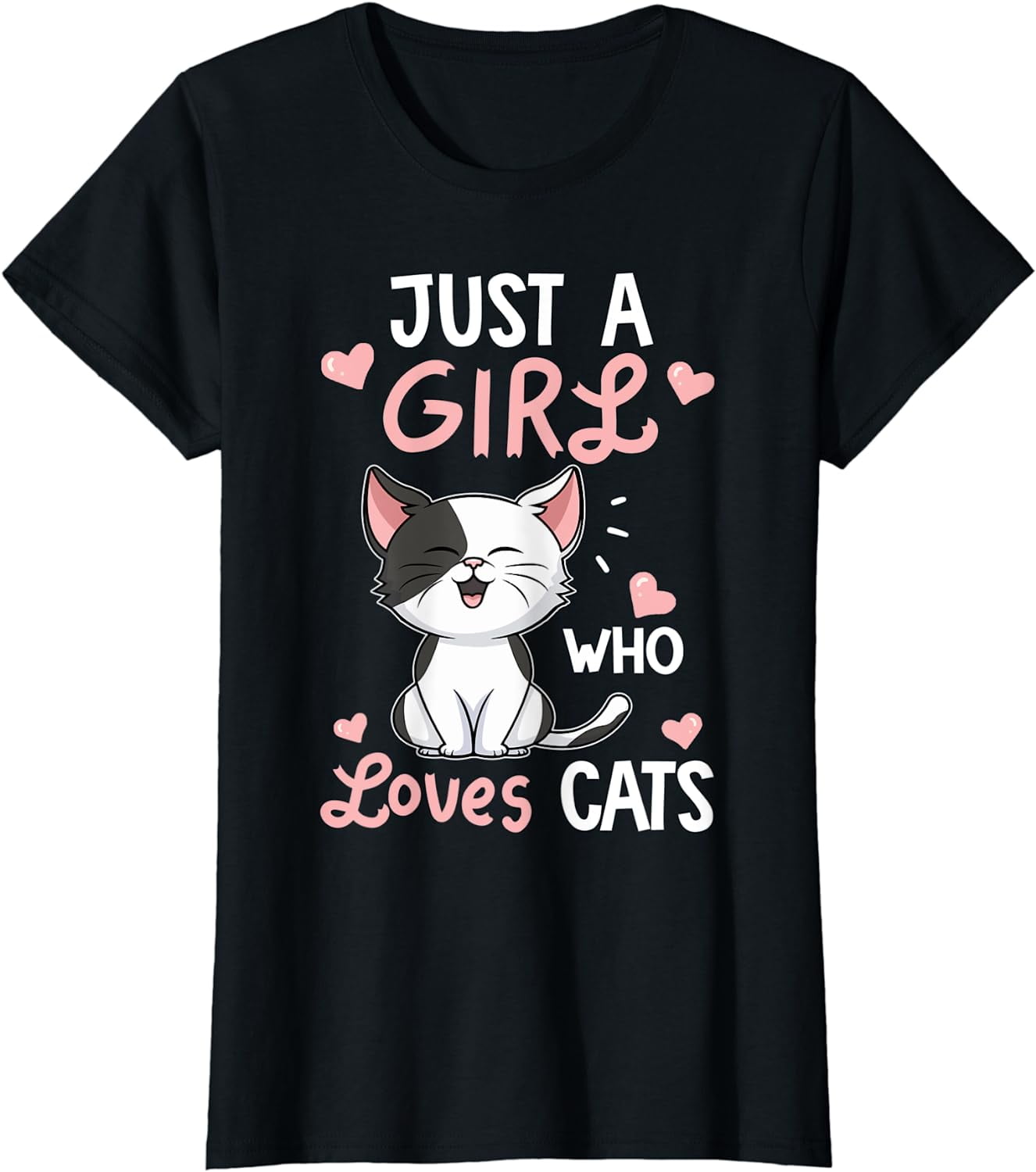 BioSilk Just a Girl Who Loves Cats T-Shirt, Funny Cool Kitten Tee, Lightweight Summer Style ...