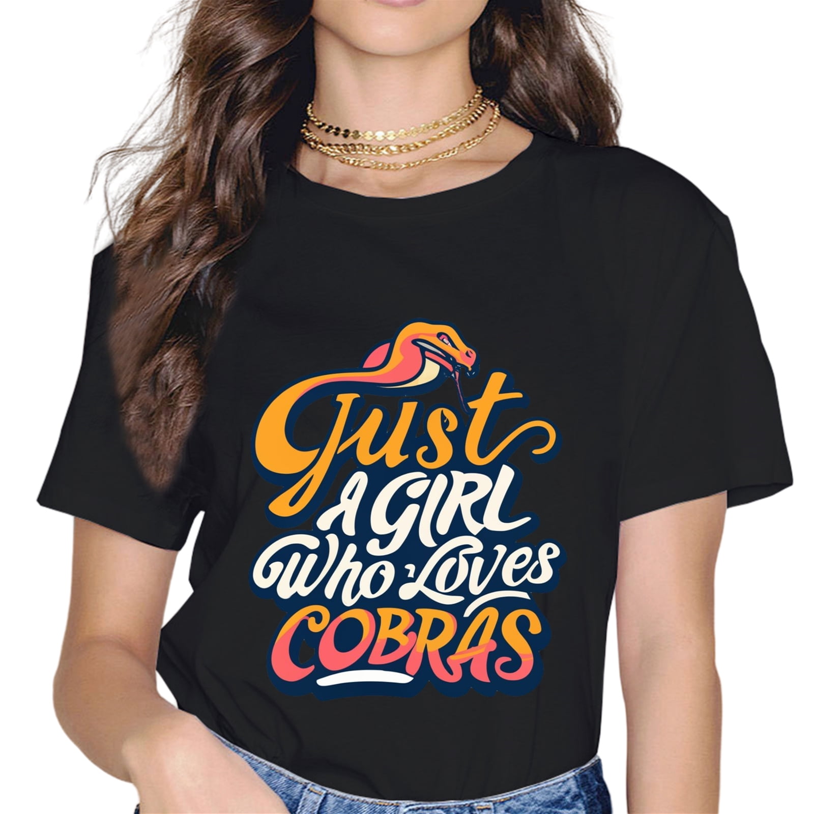 Just A Girl Who Loves Cobra Snakes 鈥?Funny Cobra Snake T-Shirt ...