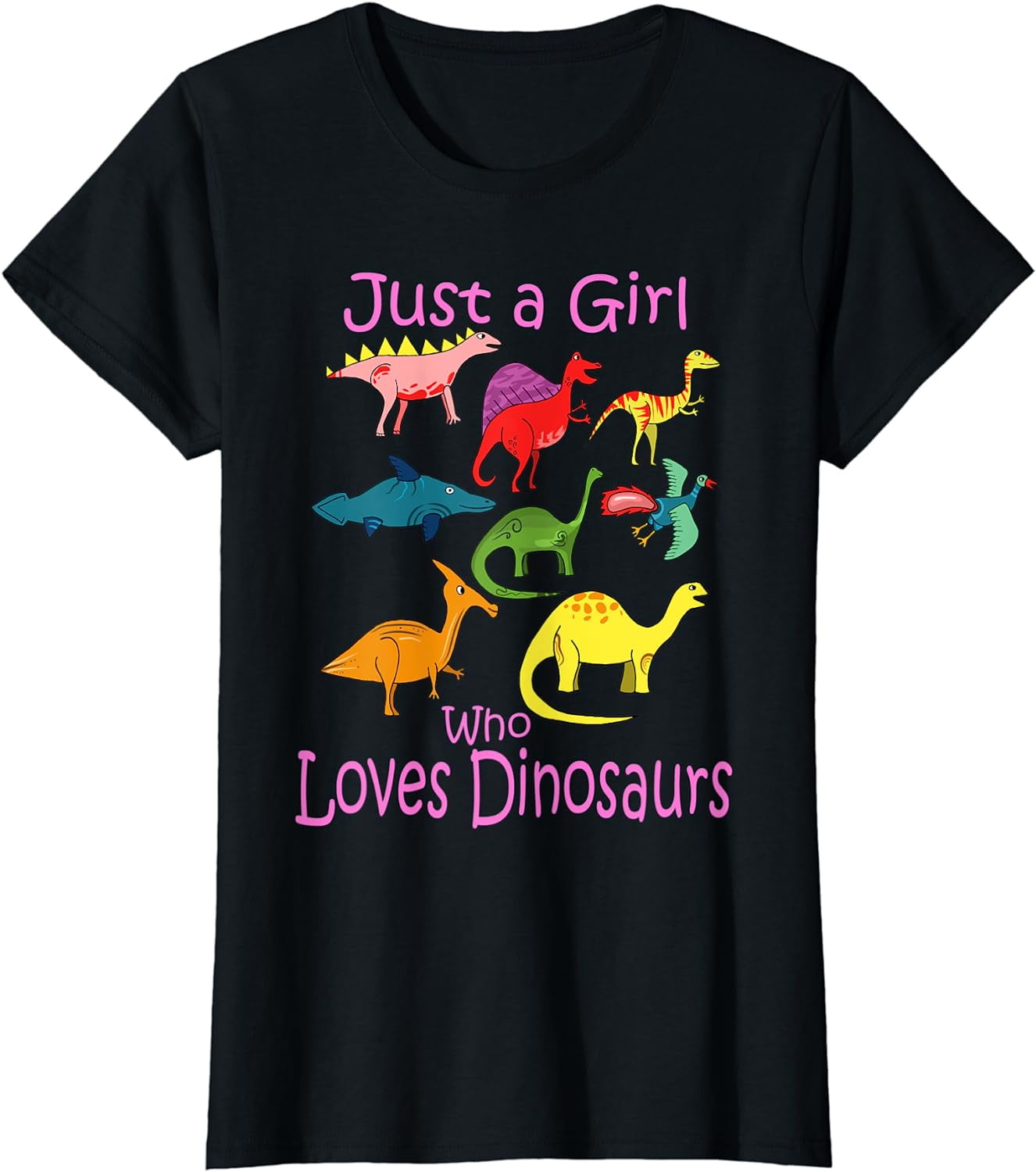 Just A Girl Who Loves Dinosaurs Shirt - Kids Dinosaur Tshirt T-Shirt ...