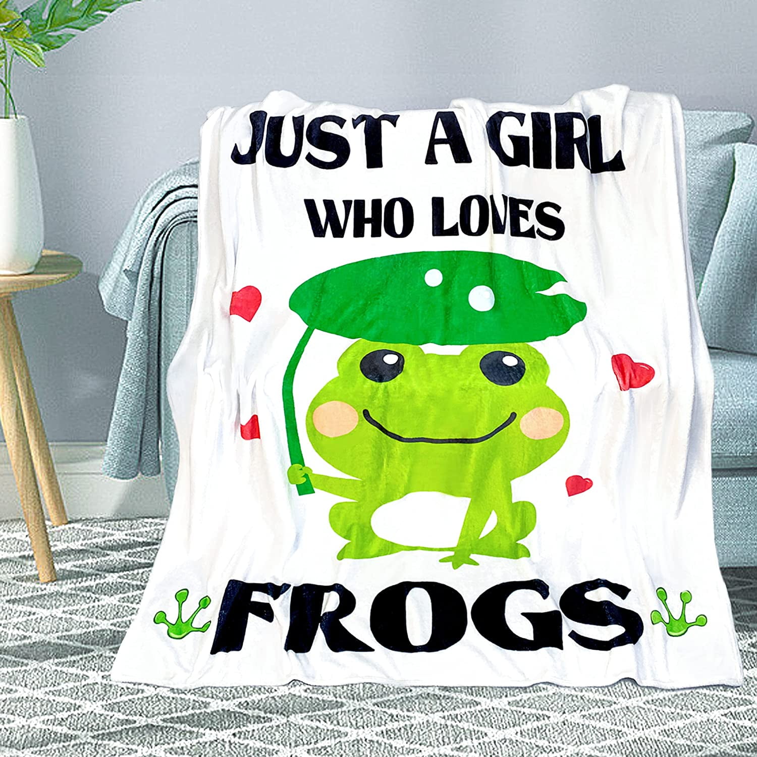 Just A Girl Who Loves Frogs Blanket for Kids Soft Couch Room Kawaii ...