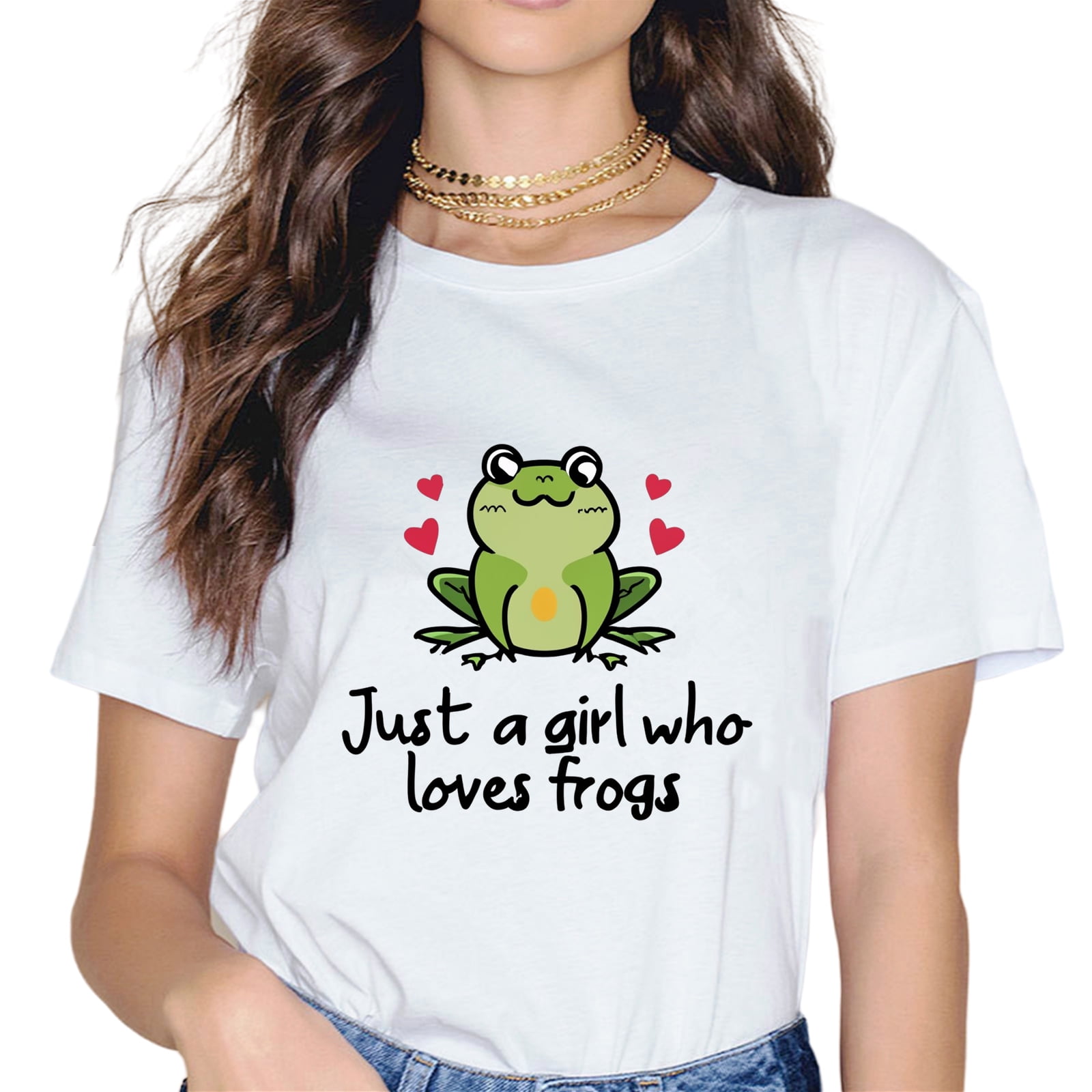 Just A Girl Who Loves Frogs Cute Green Frog Costume T-Shirt - Walmart.com
