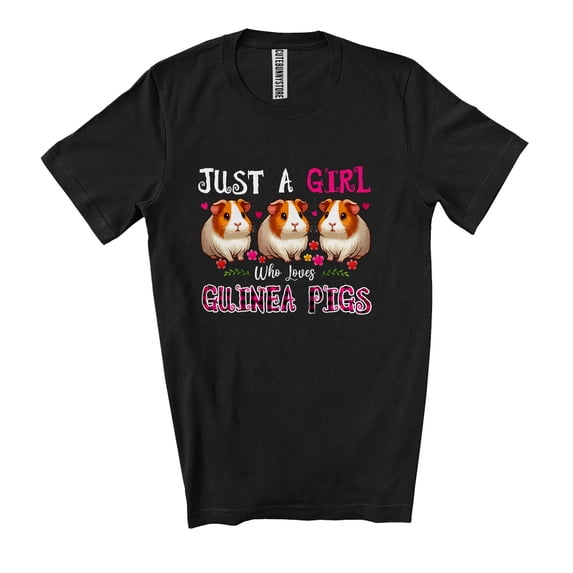 Just A Girl Who Loves Guinea Pigs; Adorable Plaid Flowers Animal Lover ...