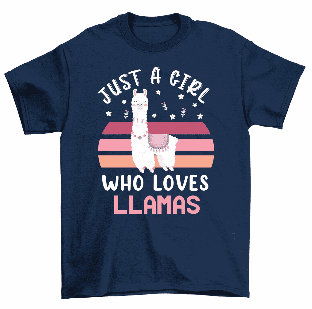 Just A Girl Who Loves Llamas T-Shirt Cute Llama Tee Women Unisex ...