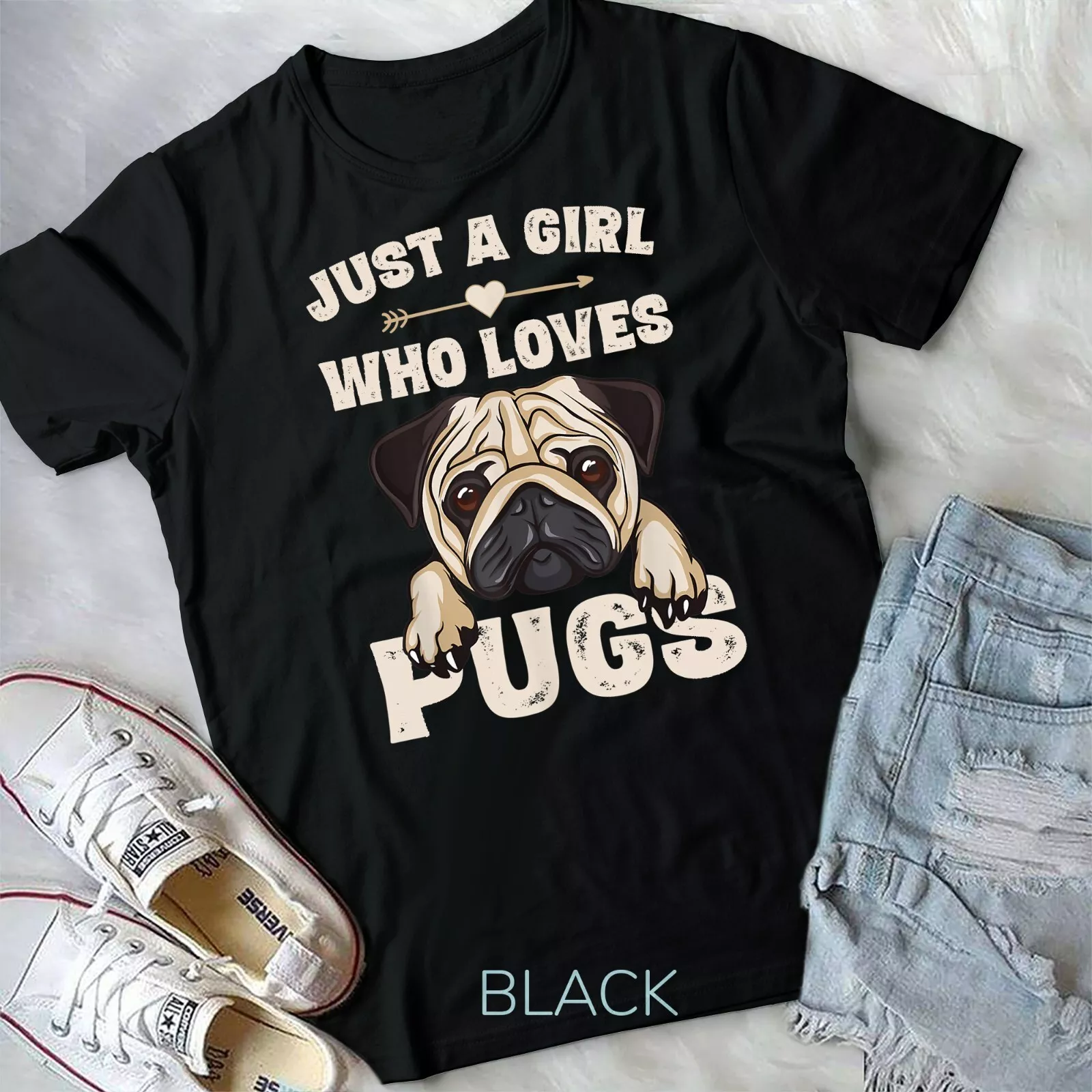 Just A Girl Who Loves Pugs, Funny Pug Dog Gifts for Girls Themed New ...