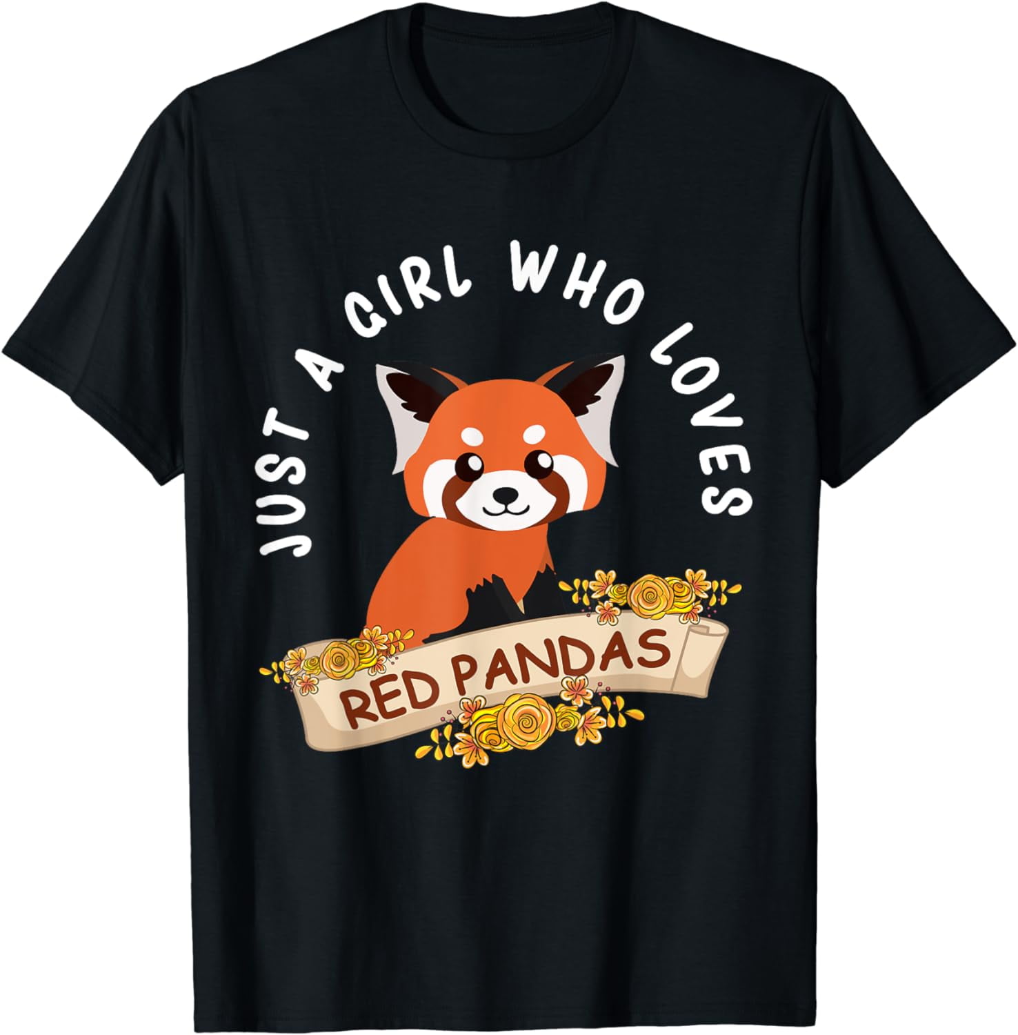 Just A Girl Who Loves Red Pandas Cute Red Panda Kids Girls T-Shirt ...