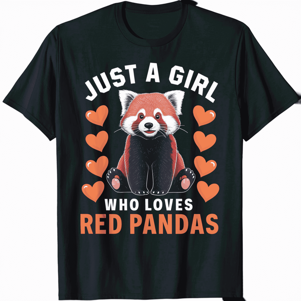Just A Girl Who Loves Red Pandas Lover Red Panda Men Women T-Shirt ...