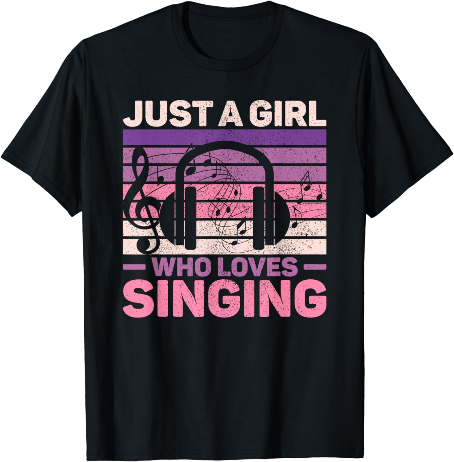 Just A Girl Who Loves Singing Women Music Lovers Teen Singer T-Shirt ...