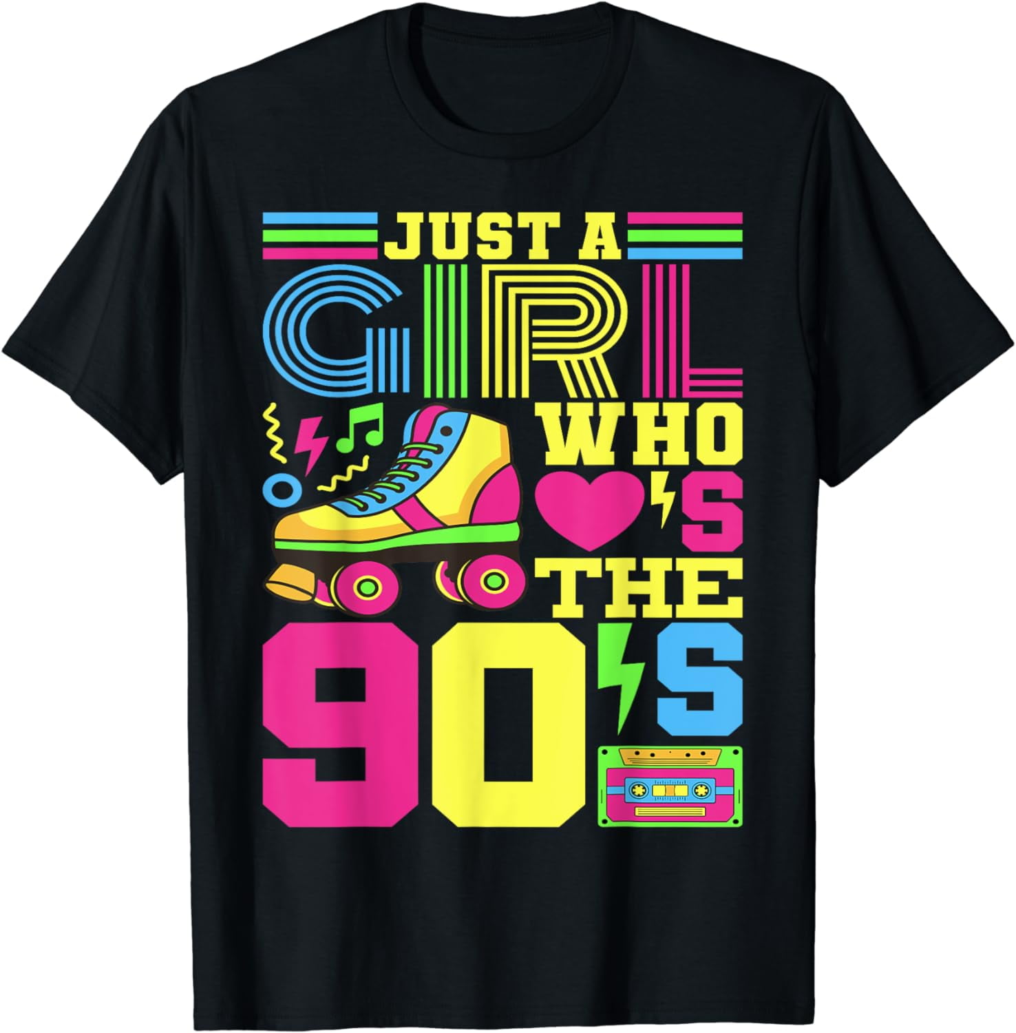 Just A Girl Who Loves The 90s Party 90s Outfit 1990s Costume T-Shirt ...
