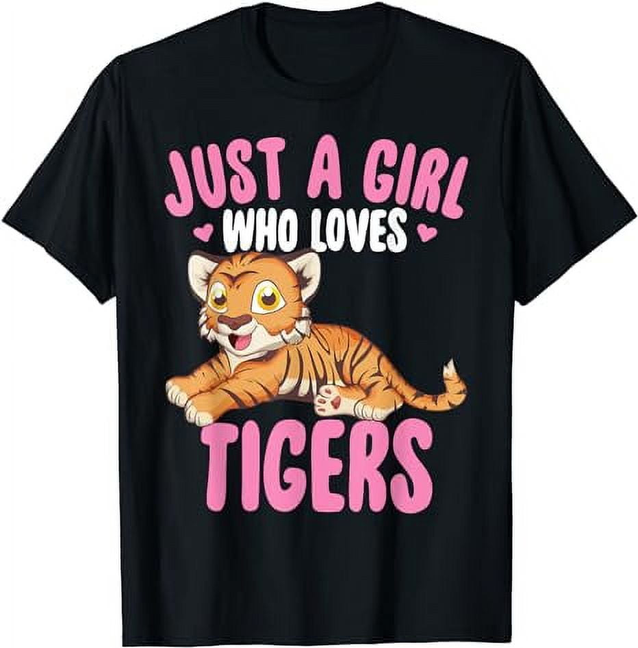 Just A Girl Who Loves Tigers Cute Kawaii Tiger Animal T-Shirt - Walmart.com