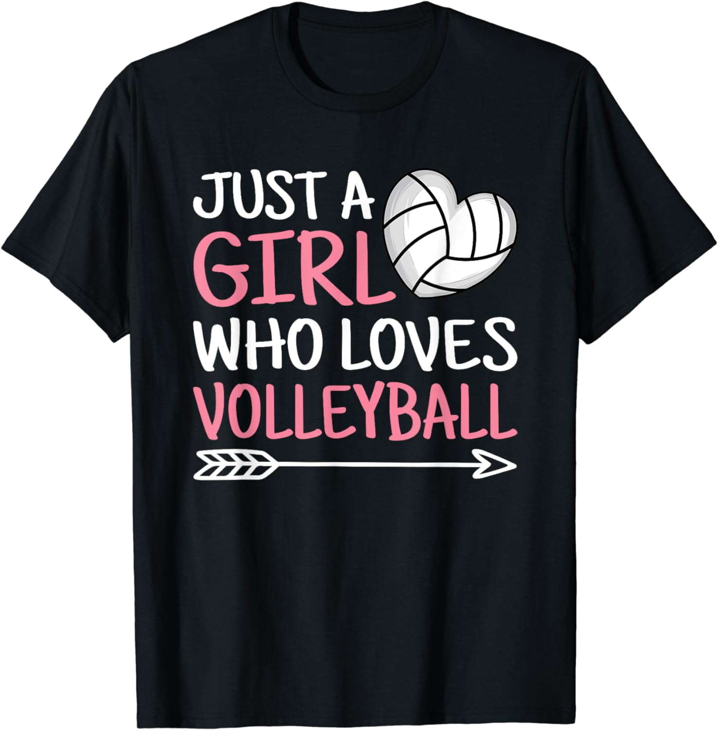 Just A Girl Who Loves Volleyball Cute Volleyball Lover T-Shirt ...
