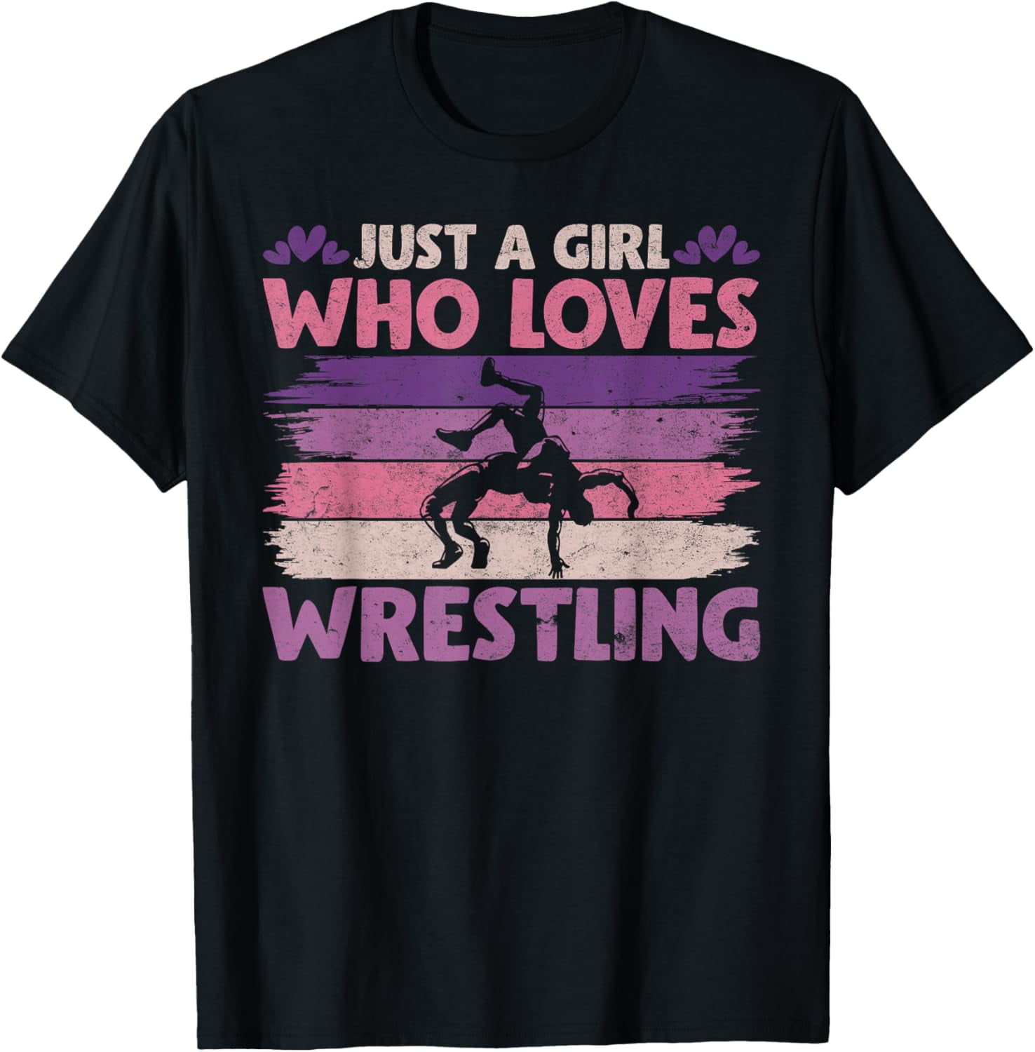 Just A Girl Who Loves Wrestling Girl Wrestle Outfit Wrestler T-Shirt ...