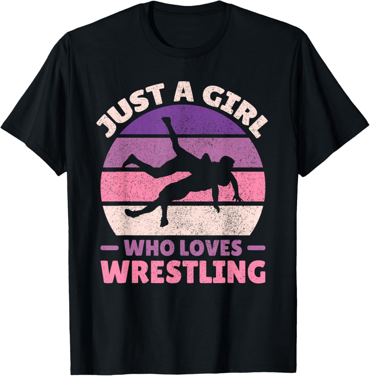 Just A Girl Who Loves Wrestling Girl Wrestle Outfit Wrestler T-Shirt ...