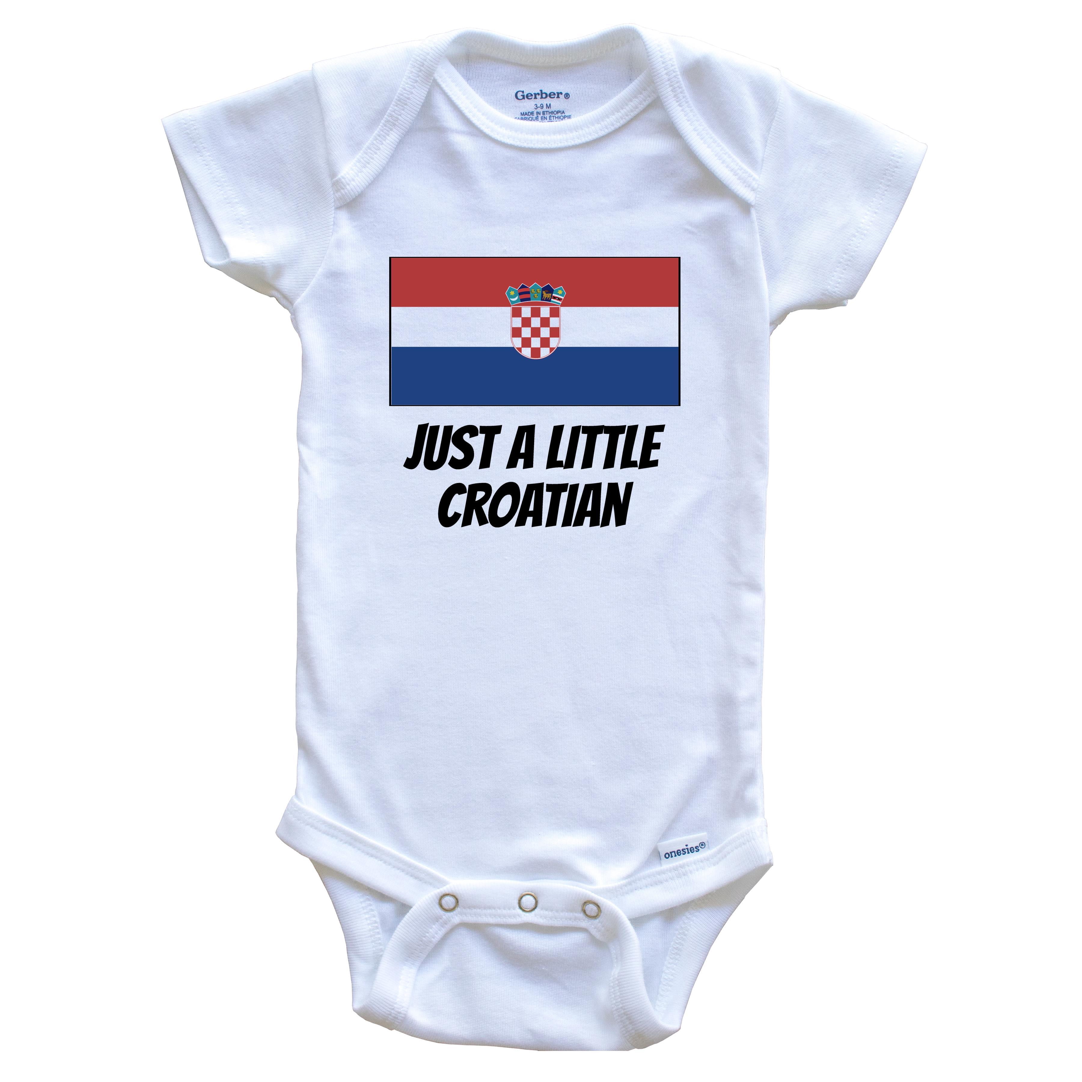 Just A Little Croatian Cute Croatia Flag Baby Bodysuit, 3-6 Months ...