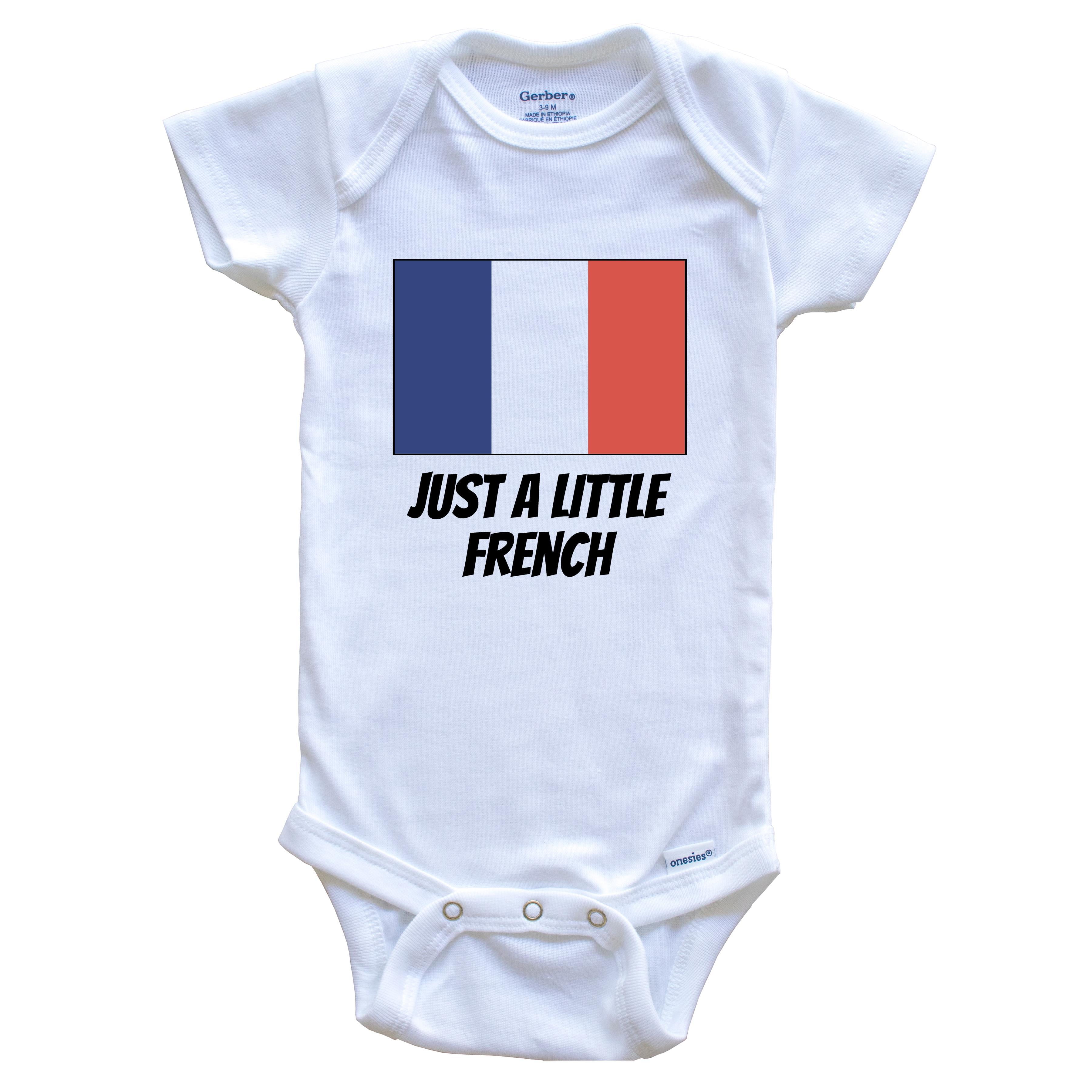 Just A Little French Cute France Flag Baby Bodysuit, 0-3 Months White ...