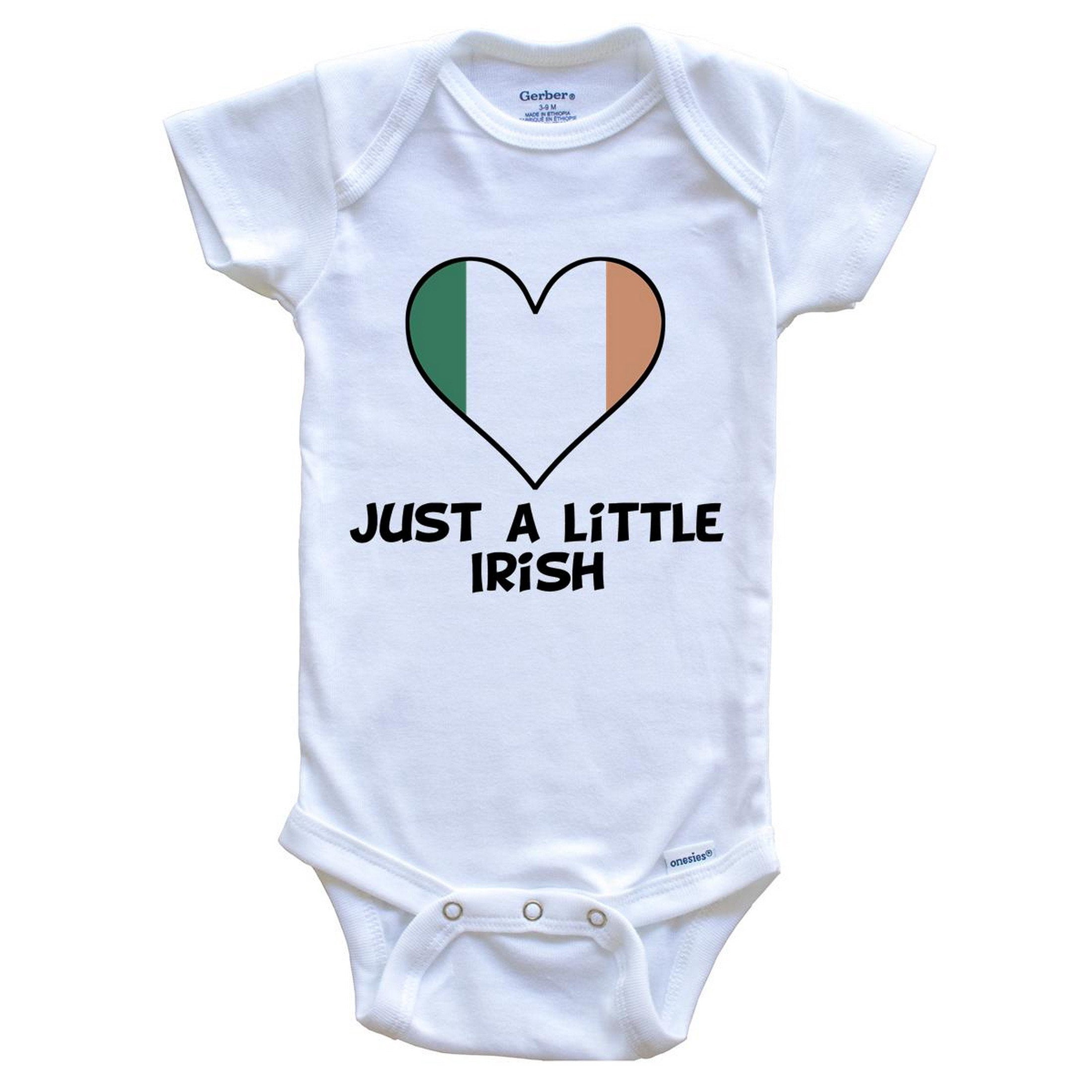 Just A Little Irish Baby Bodysuit - Funny Ireland Flag Baby Bodysuit, 0 ...