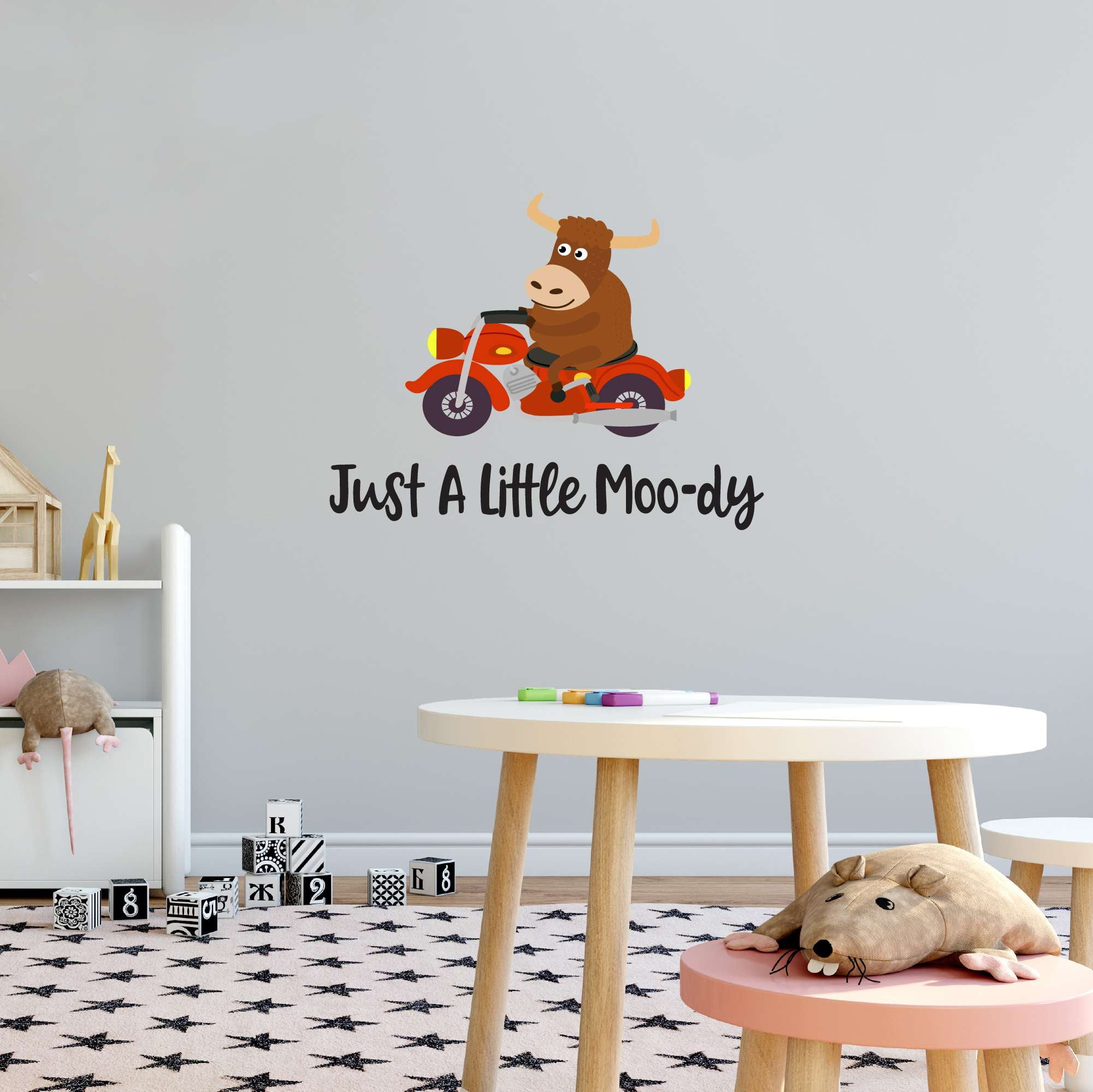 Just A Little Moo-dy Cow Drinking Milk Farm Chicken Cow Horse Farmer ...