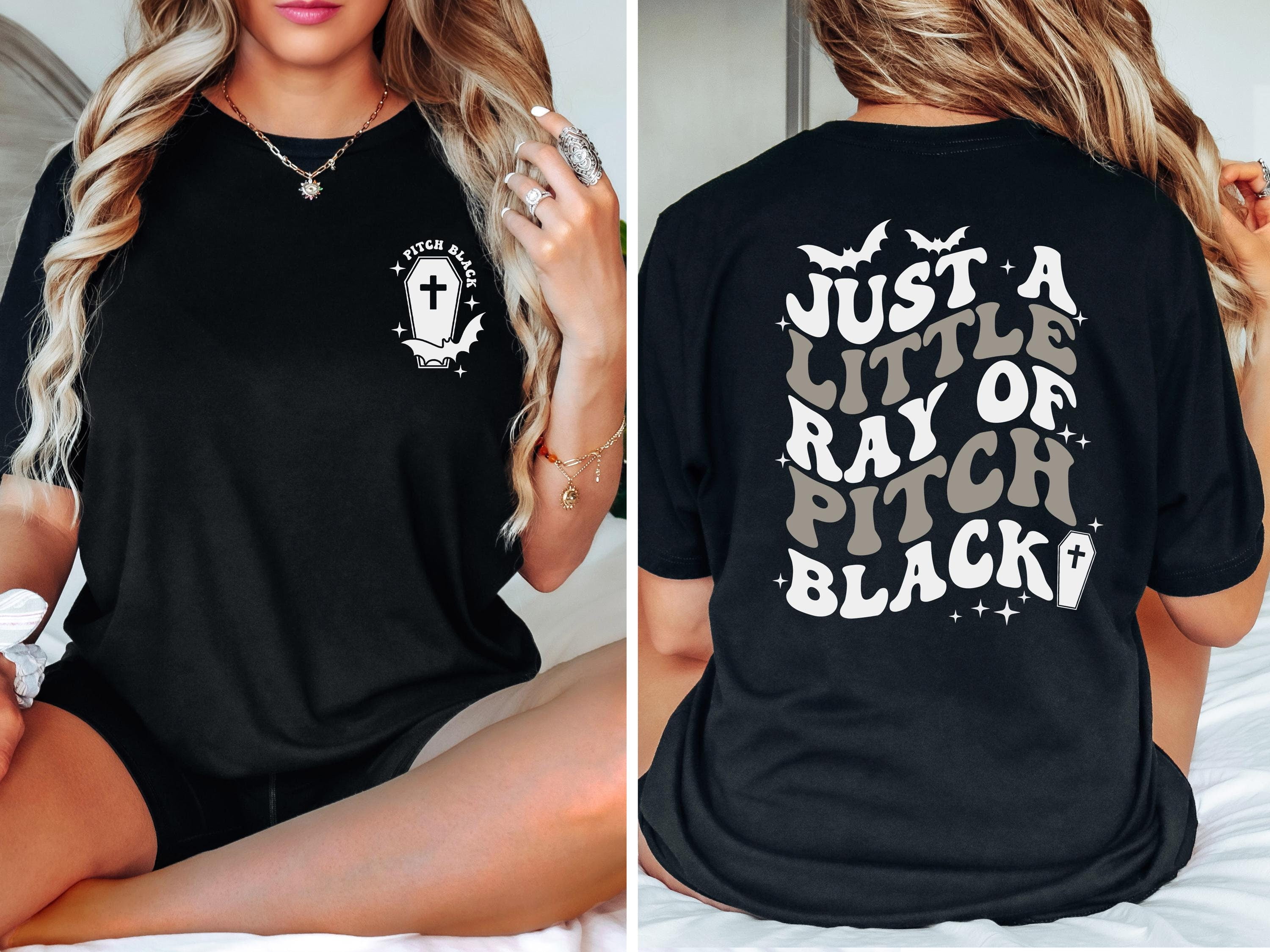 Just A Little Ray Of Pitch Black Shirt Halloween Witchy T-Shirt ...