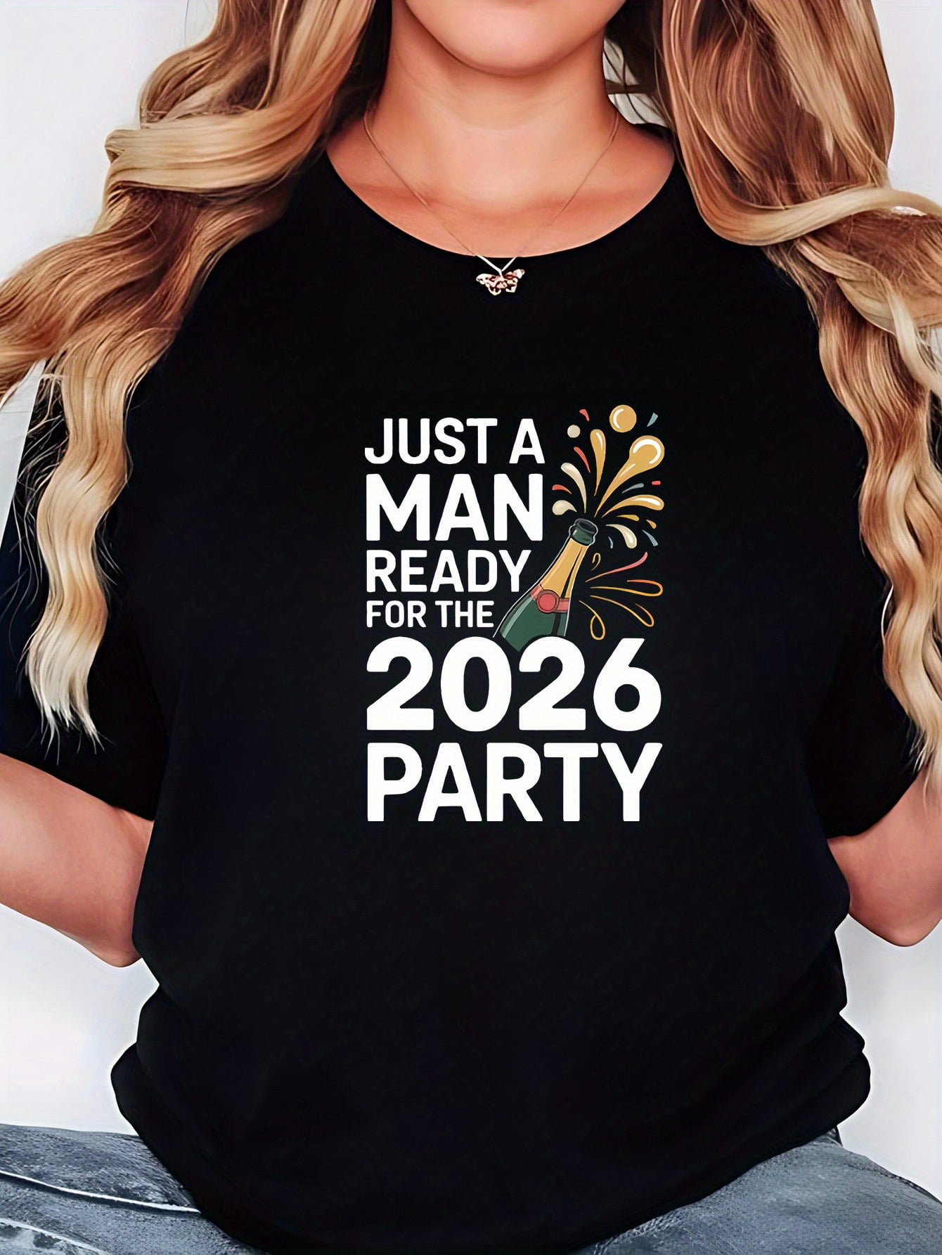 Just A Man Ready For The 2026 Party Black Graphic T shirt for Men Women ...